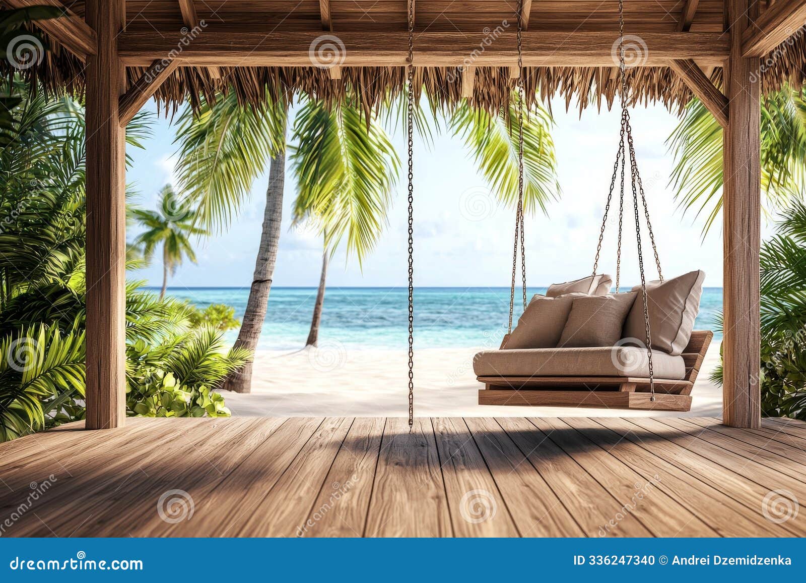 With Generative Stock, this Luxurious House Veranda Features a Swing ...