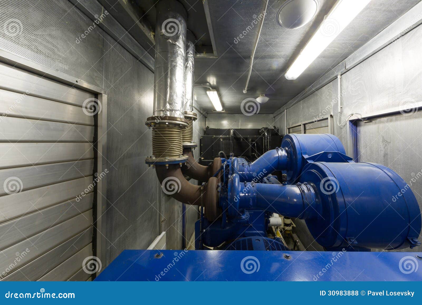 Generator for Backup Power in Control Room. Stock Photo - Image of ...