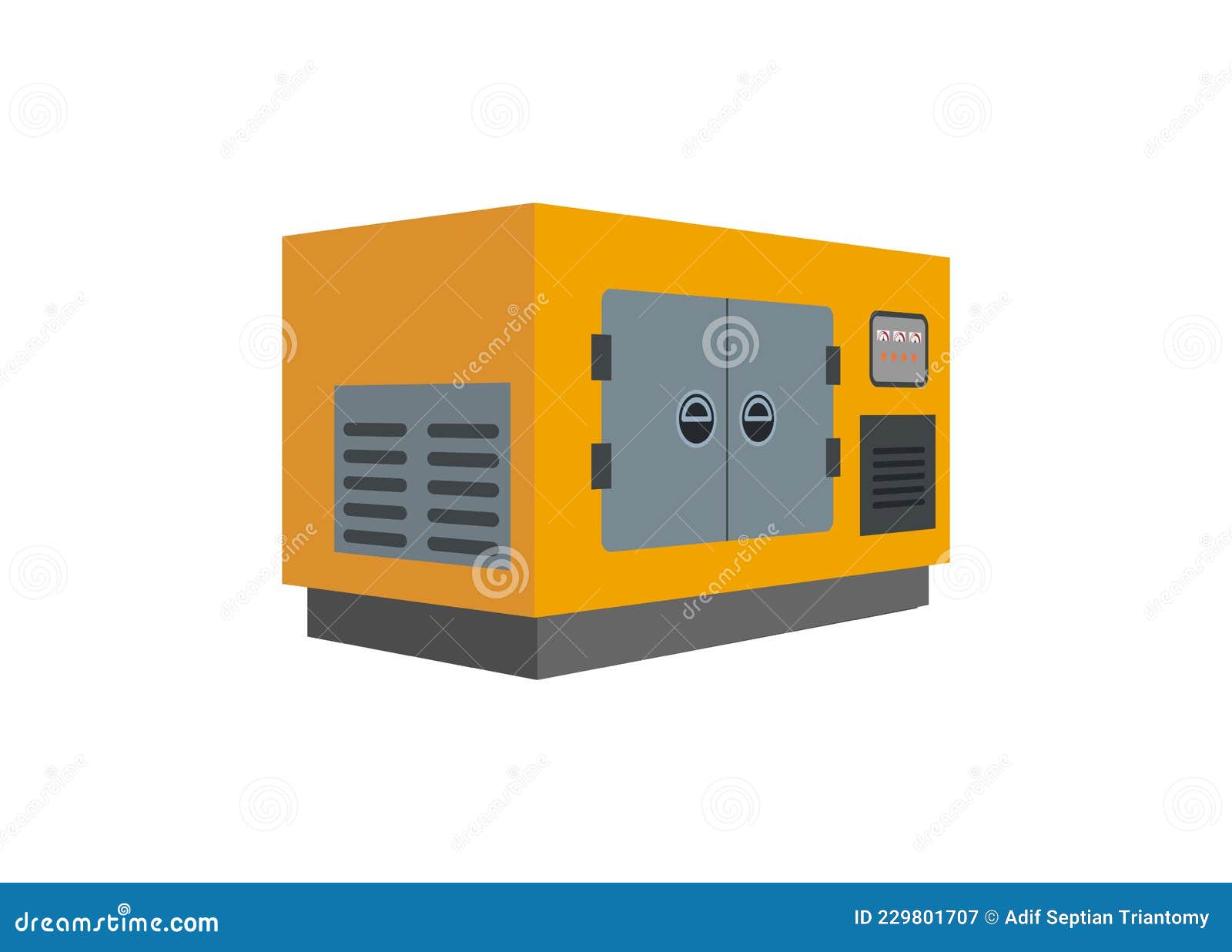 Generator Engine. Simple Flat Illustration in Perspective View. Stock ...