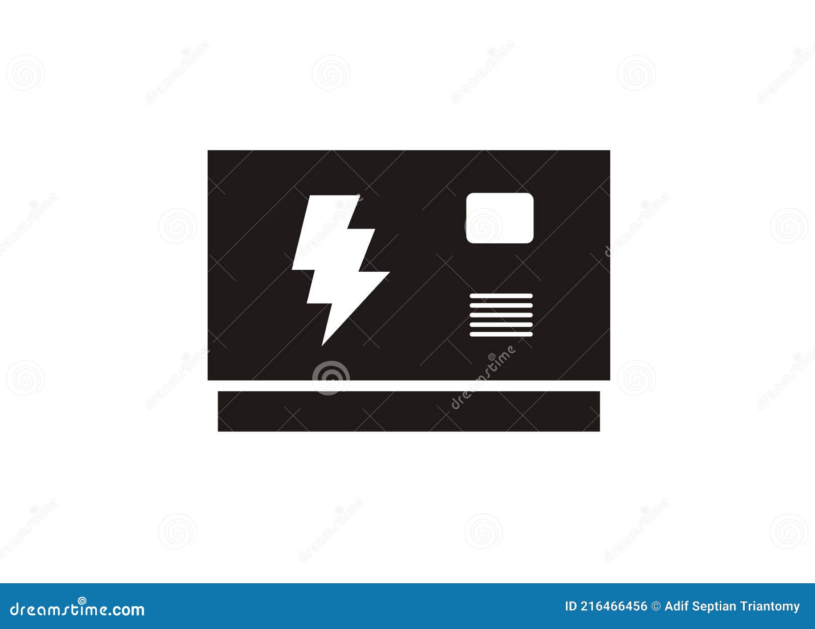 Generator Engine. Simple Illustration in Black and White. Stock Vector ...