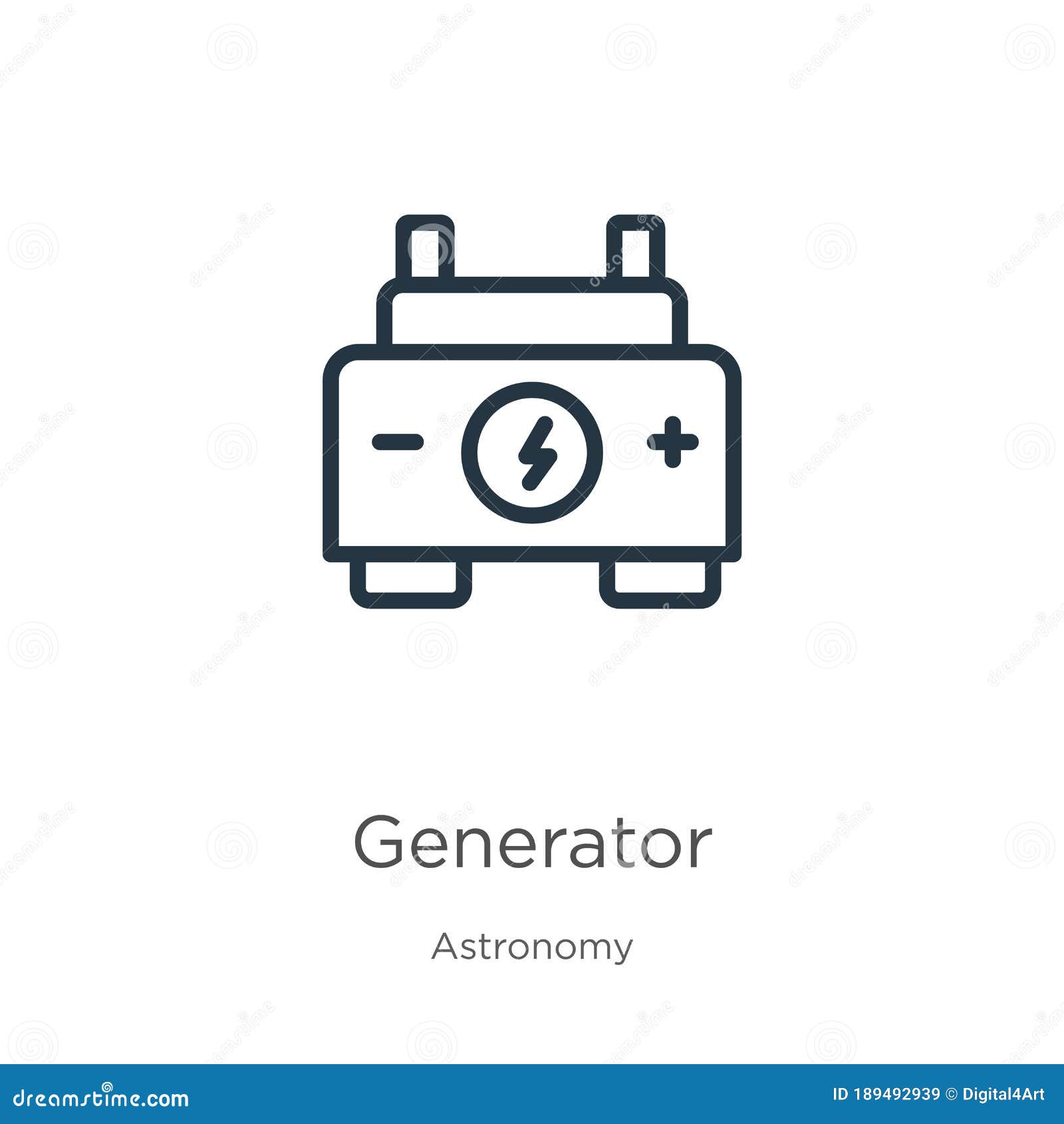 Generator Icon. Thin Linear Generator Outline Icon Isolated on White ...