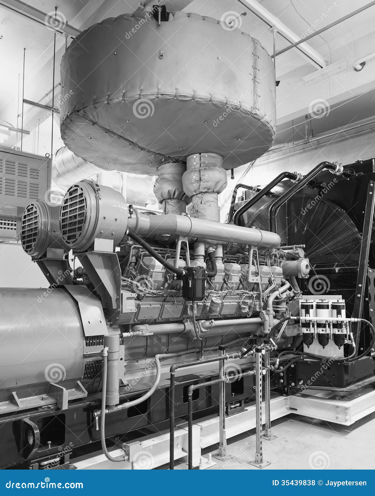 Generator and Silencer Monochrome Stock Photo - Image of turbo, diesel ...