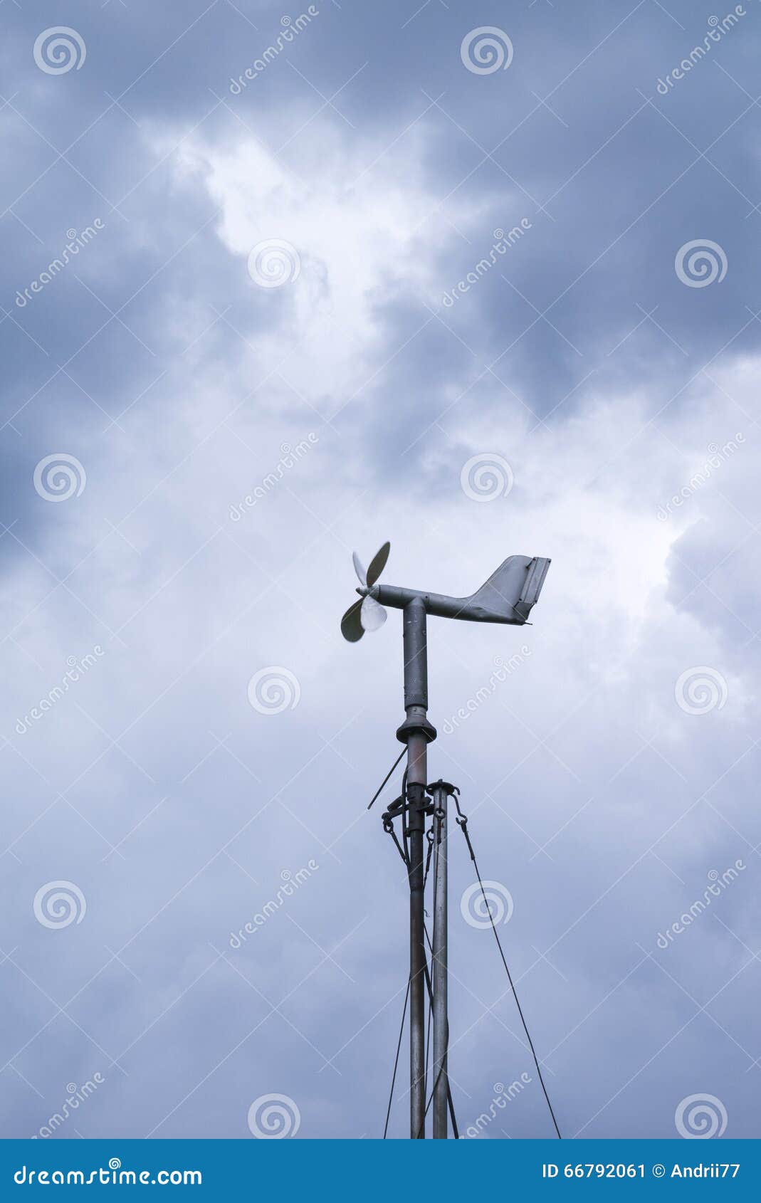 Generator-type Propeller Anemometer in Front of Dark Moody Sky Stock ...