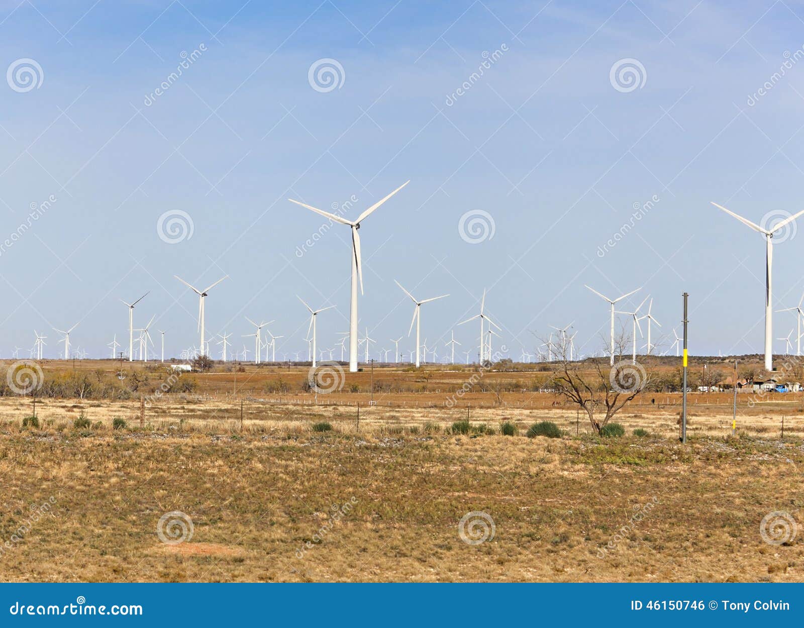 Generatori Eolici Sul Parco Eolico Nel Texas Ad Ovest Fotografia Stock ...