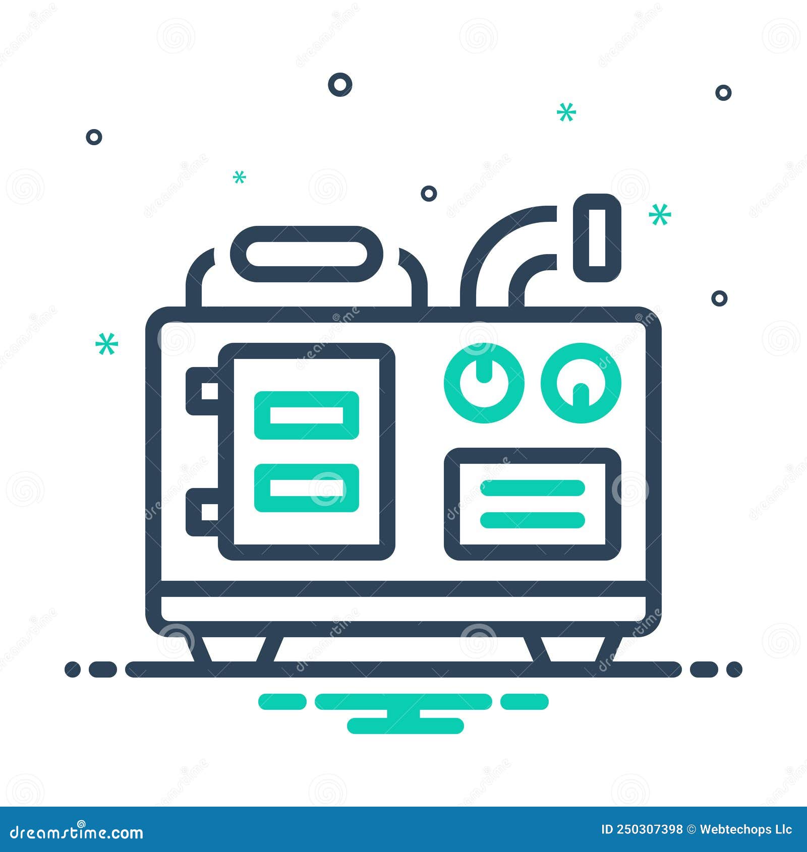 Mix Icon for Generators, Electric and Diesel Stock Illustration ...