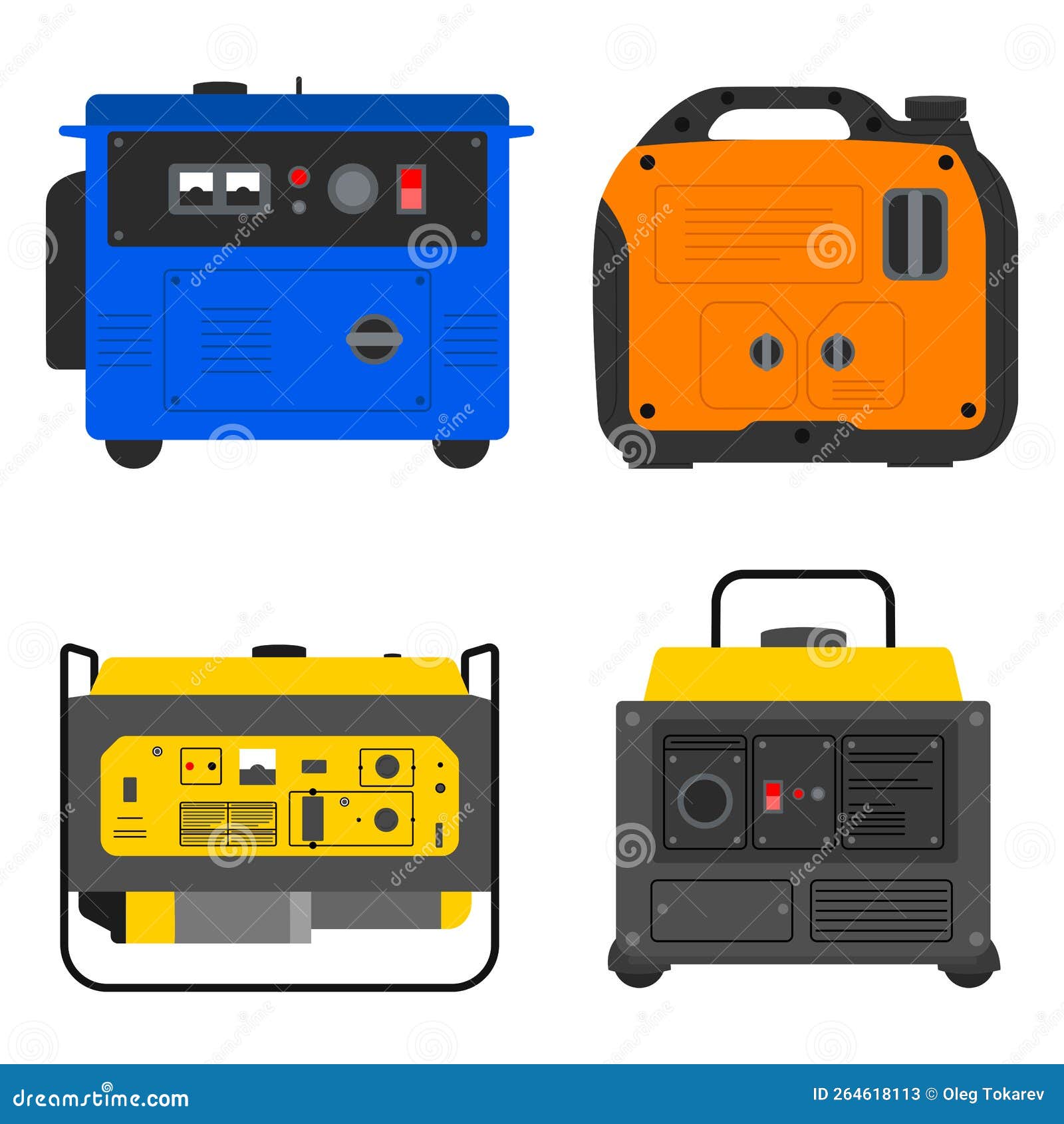 Set with Various Small Generators Stock Vector - Illustration of ...