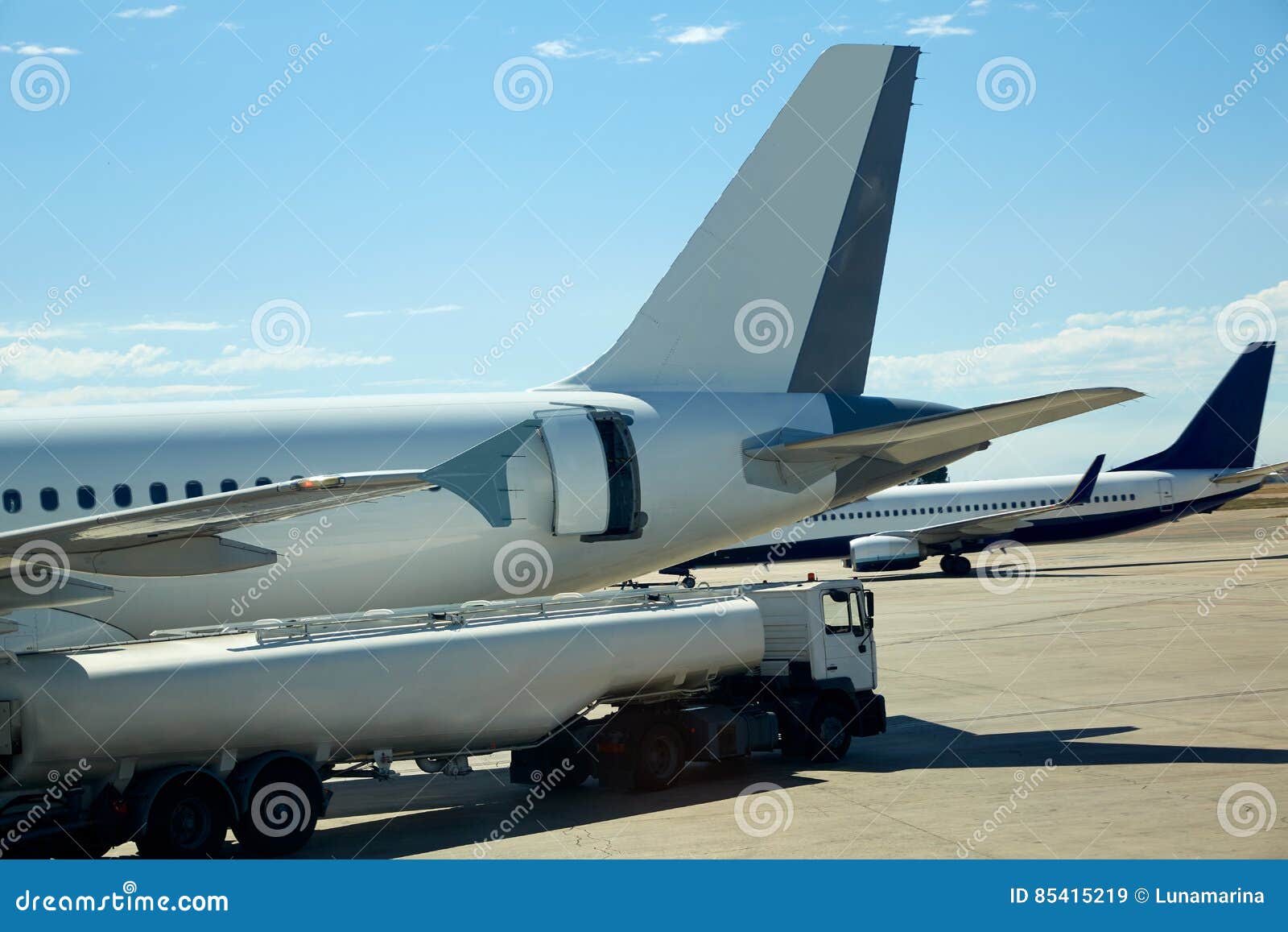 Generic Aircraft Aeroplane with Gas Bus Stock Image - Image of refuel ...