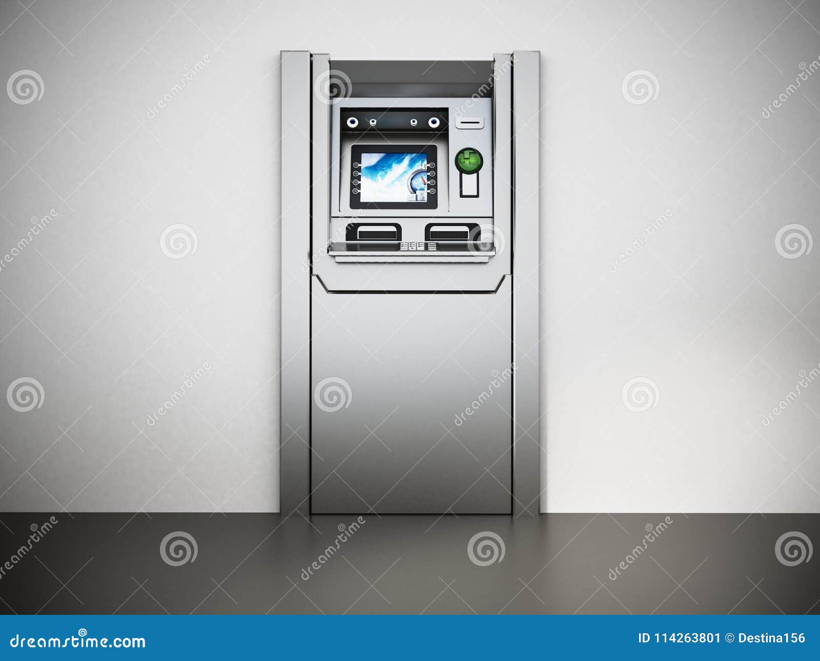 Generic ATM or Automated Teller Machine. 3D Illustration Stock ...