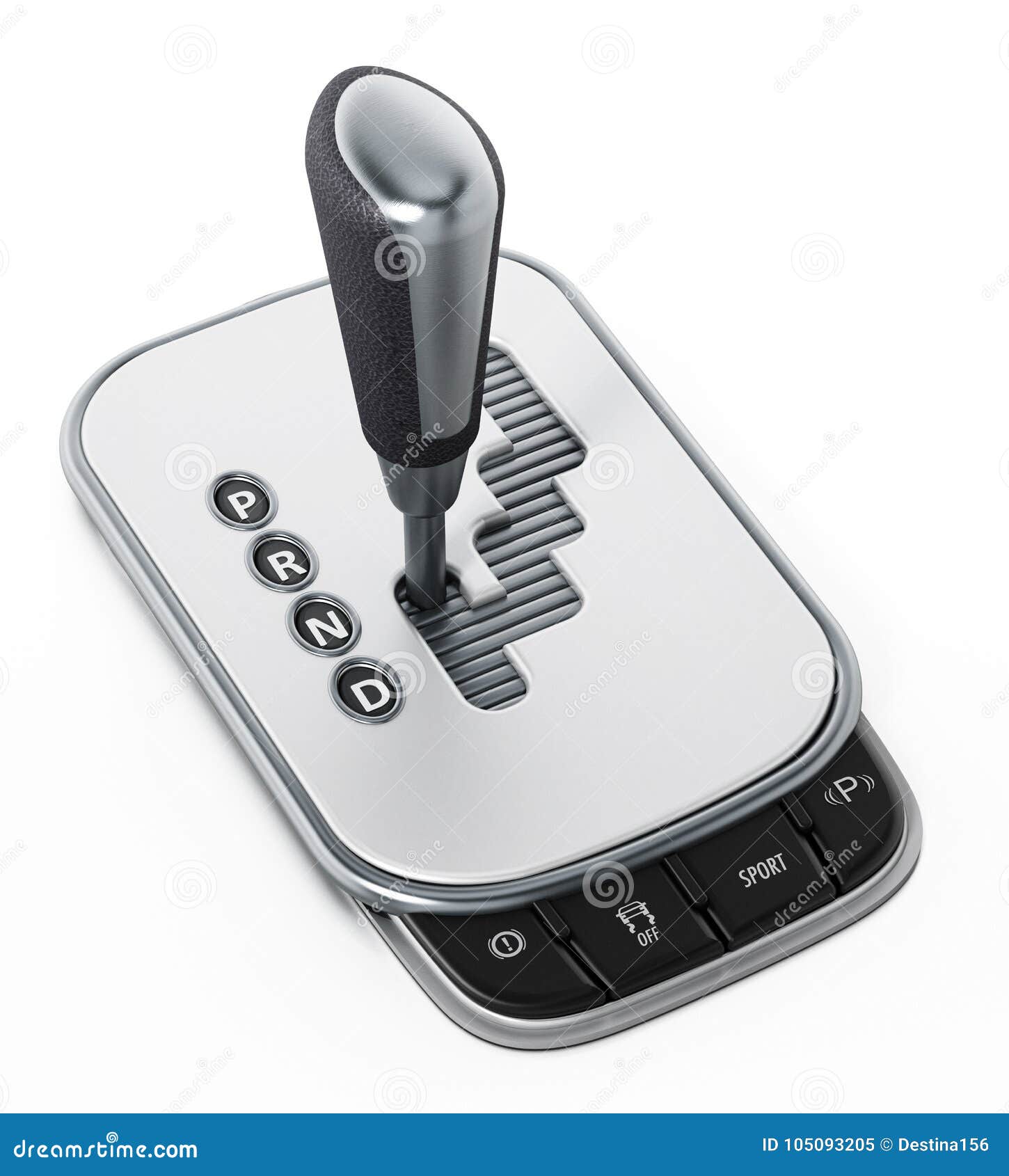 Generic Automatic Gearbox Isolated on White Background. 3D Illustration ...