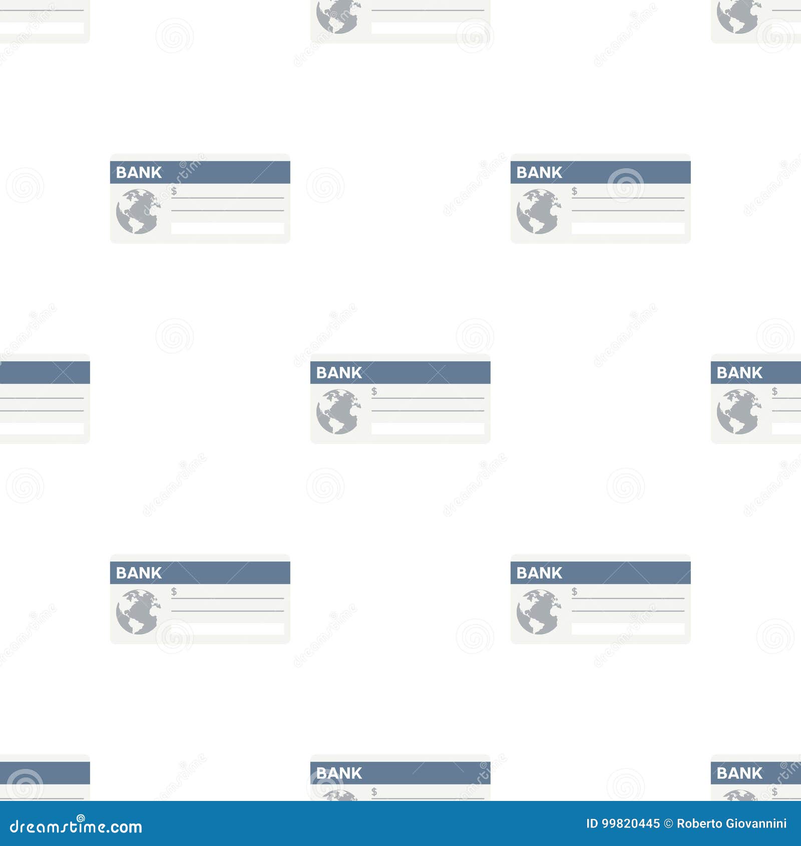 Generic Bank Check Icon Seamless Pattern Stock Vector - Illustration of ...