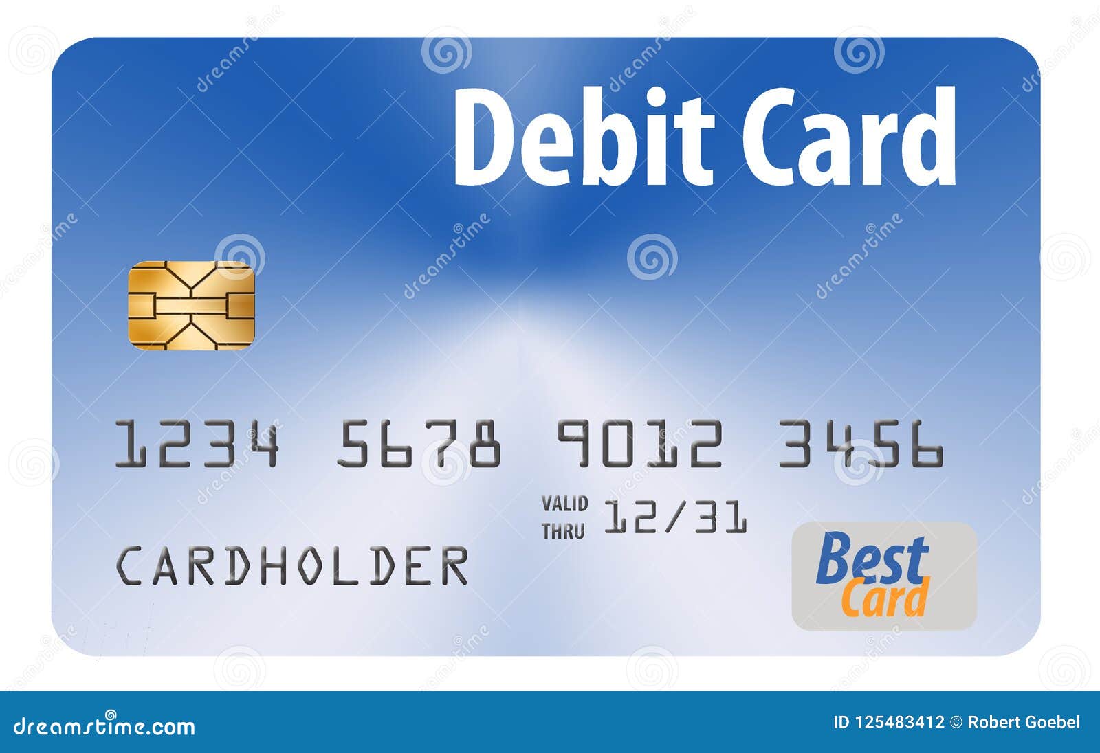Bank Debit Card Mock Up Isolated On White. Royalty-Free Stock Photo ...