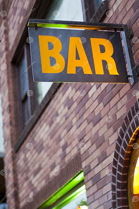 Generic Bar Sign stock photo. Image of cocktails, building - 27410206