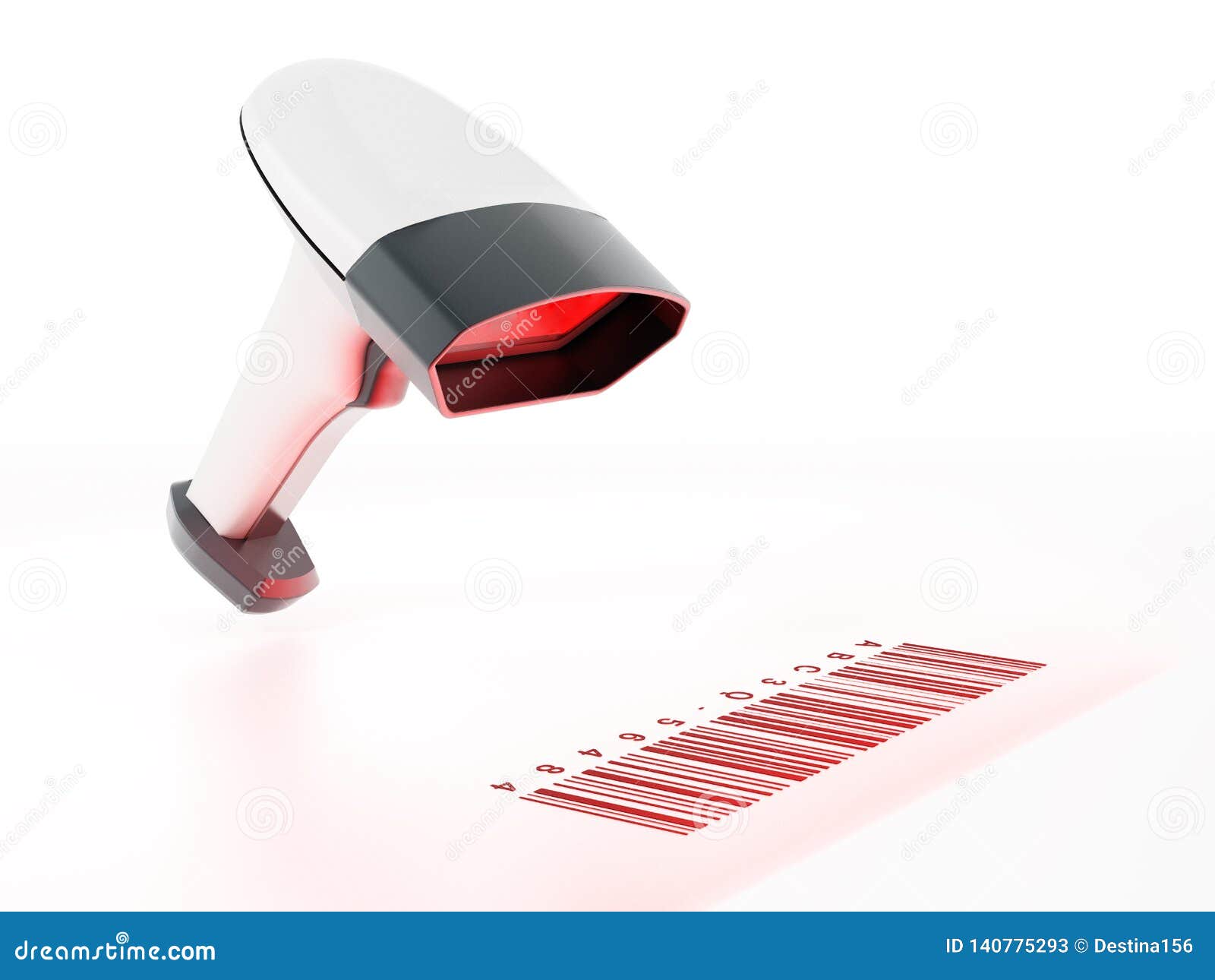 Generic Barcode Scanner Scanning a Barcode. 3D Illustration Stock ...