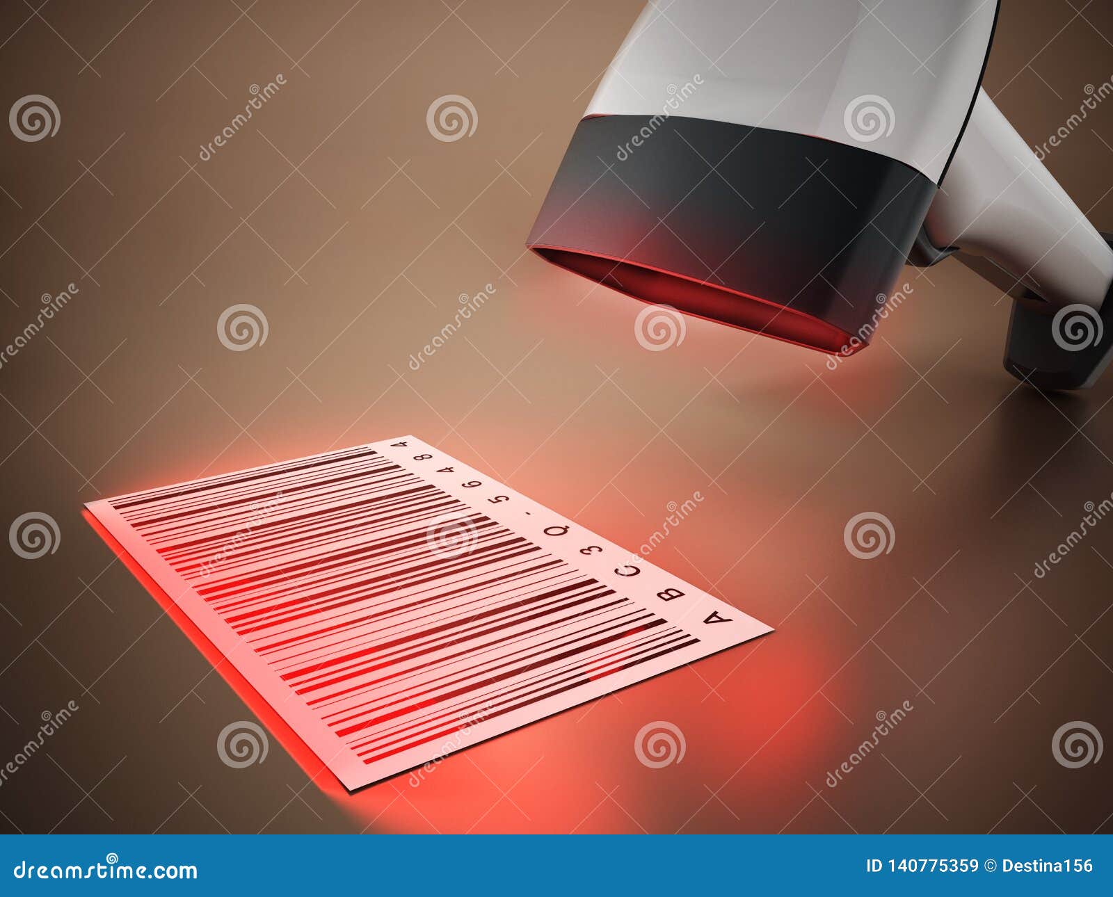 Generic Barcode Scanner Scanning a Barcode. 3D Illustration Stock ...