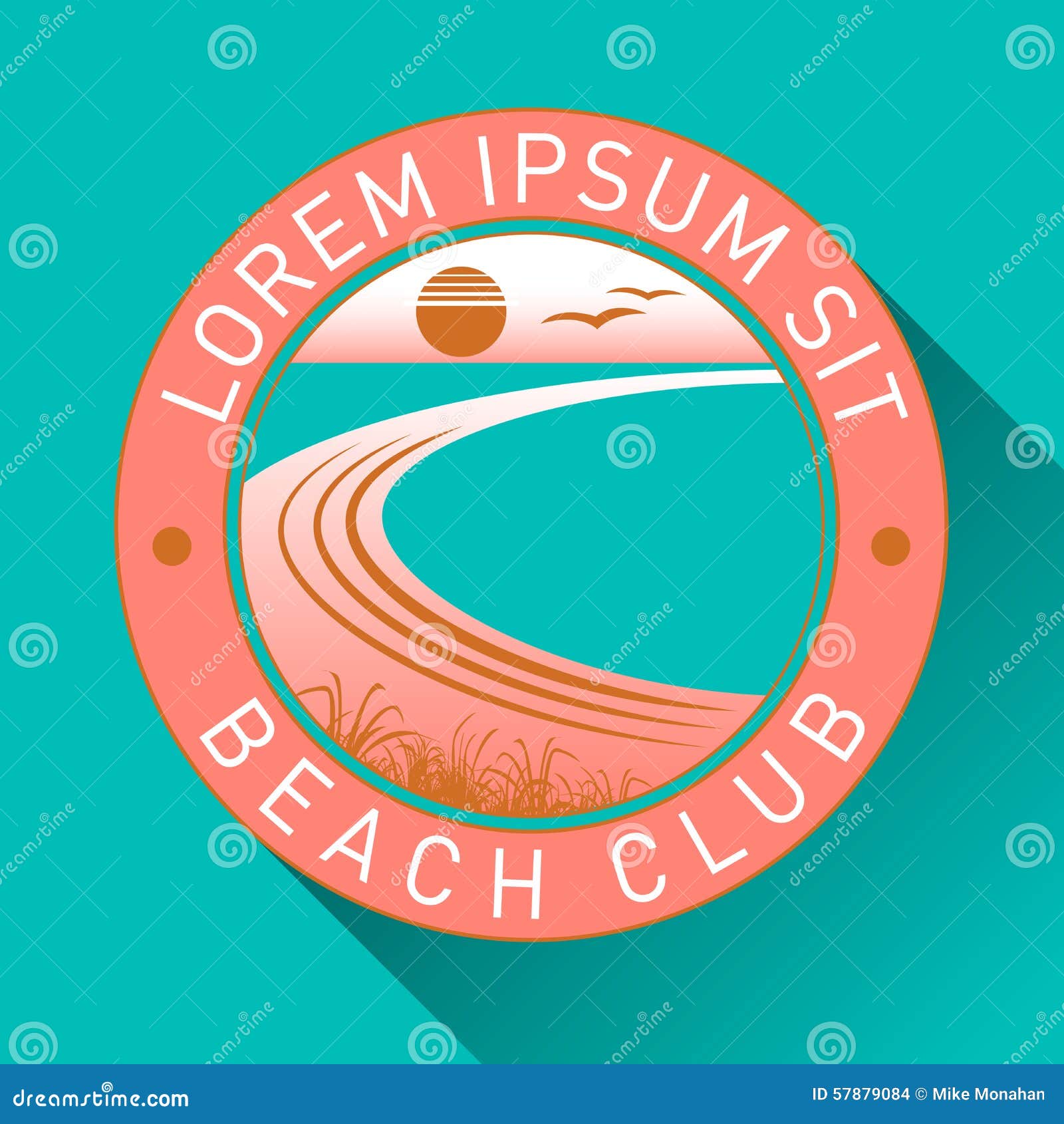 Generic Beach Emblem stock vector. Illustration of beautiful - 57879084