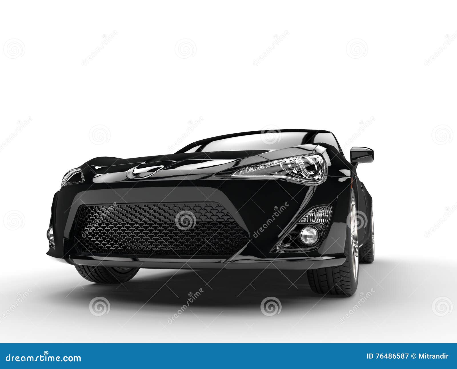 Generic Black Sports Car - Front View Closeup Stock Illustration ...