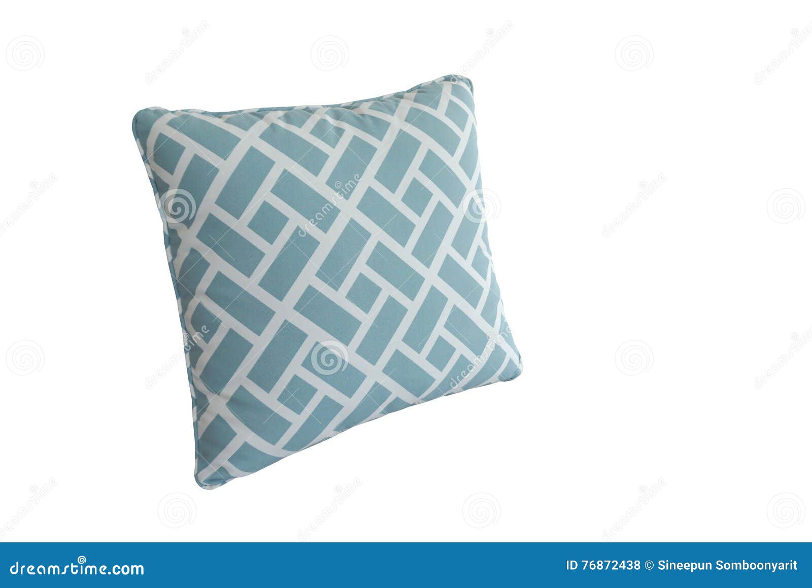 Generic Blue Pattern Pillow Isolated Stock Photo - Image of interior ...