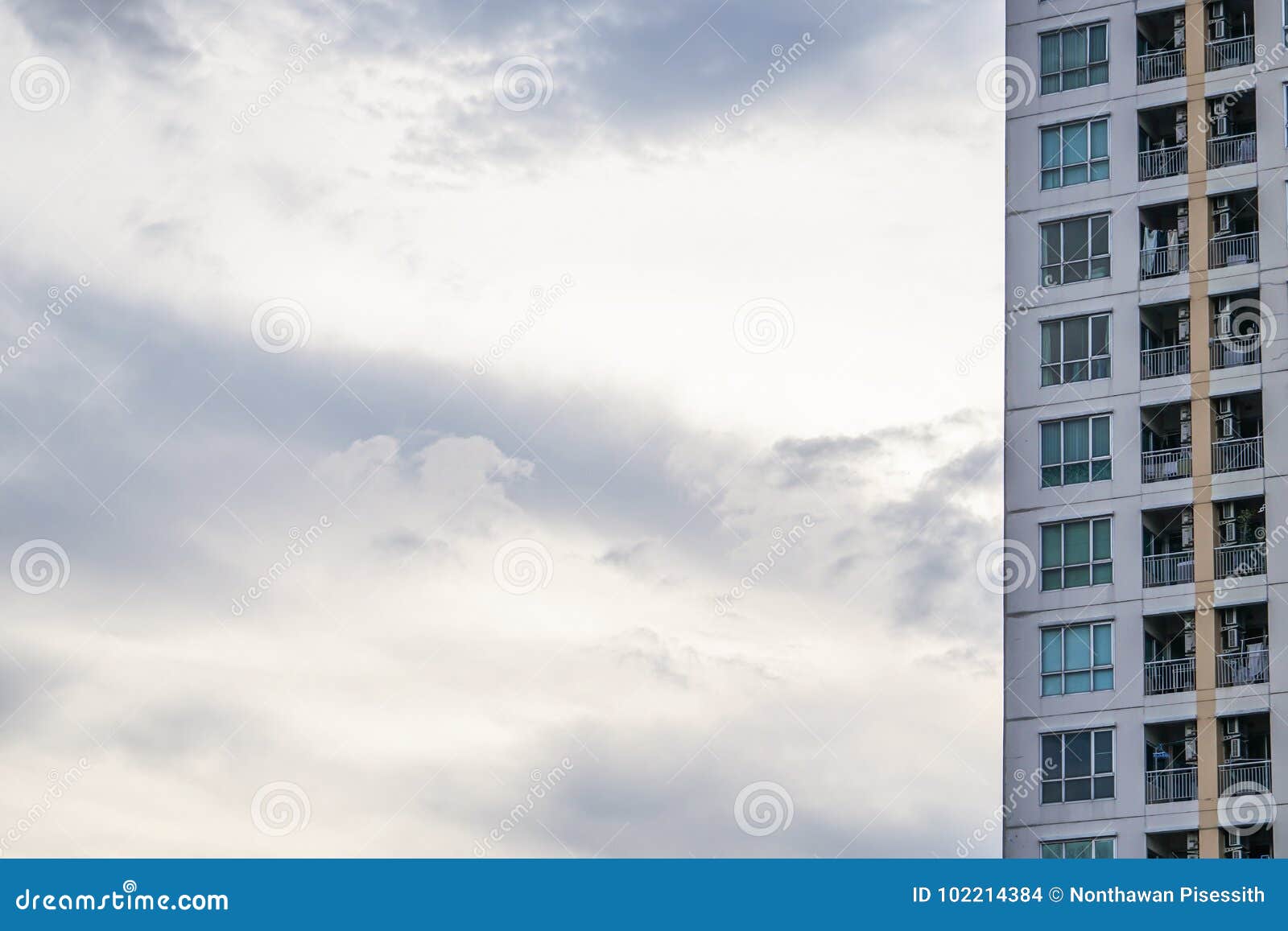 Generic Building Condominium Blue Cloudy Sky Stock Photo - Image of ...