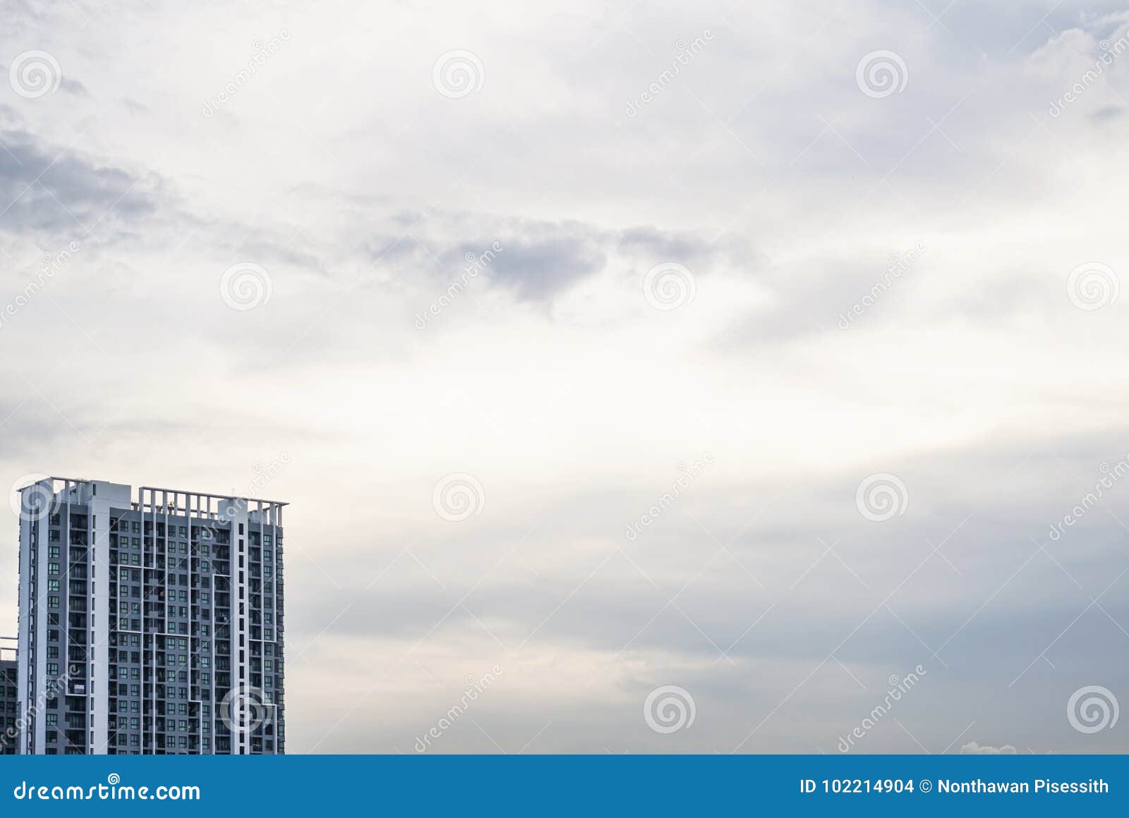 Generic Building Condominium Blue Cloudy Sky Stock Photo - Image of ...