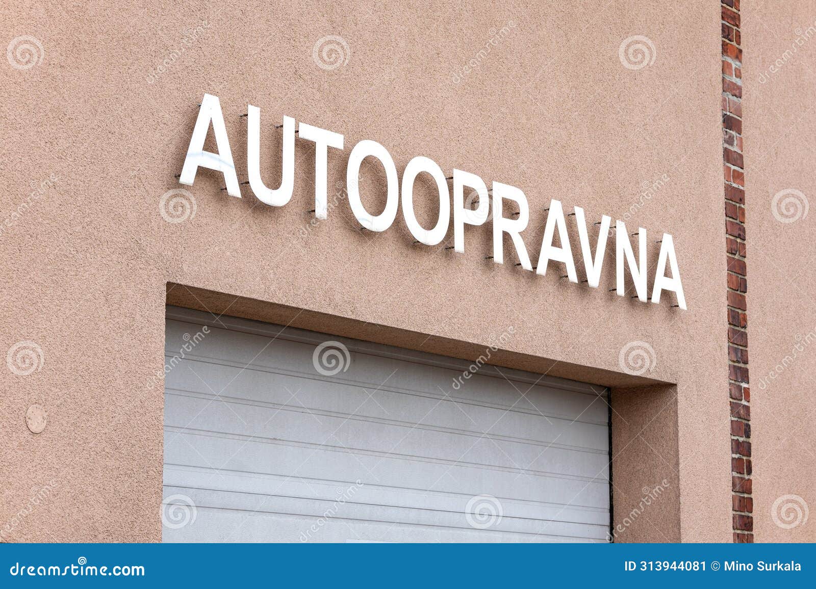 Generic "Car Repair Garage" Sign Written in Czech Stock Image - Image ...