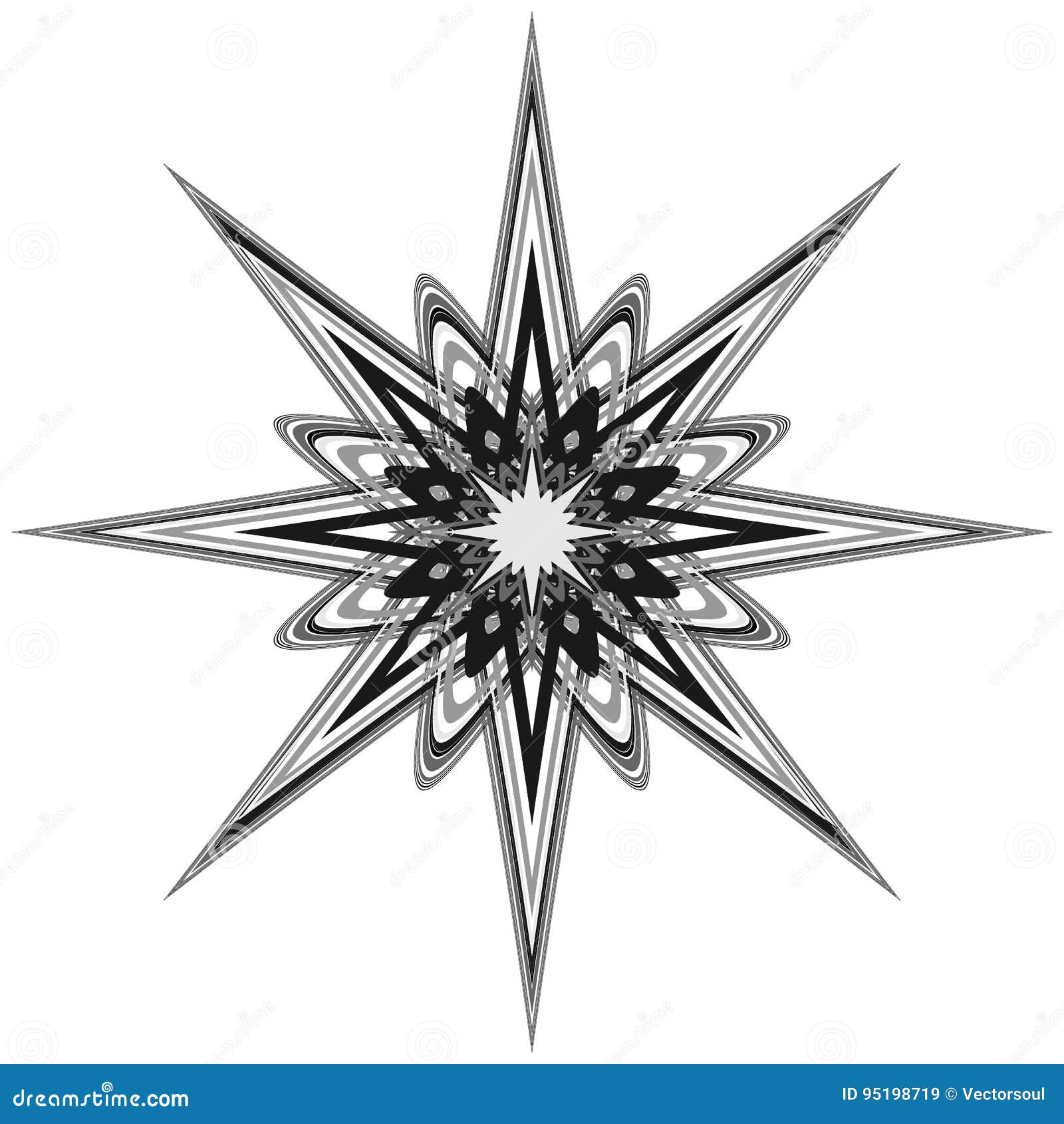 Generic Circular Motiff, Mandala. Abstract Grayscale Geometric E Stock ...