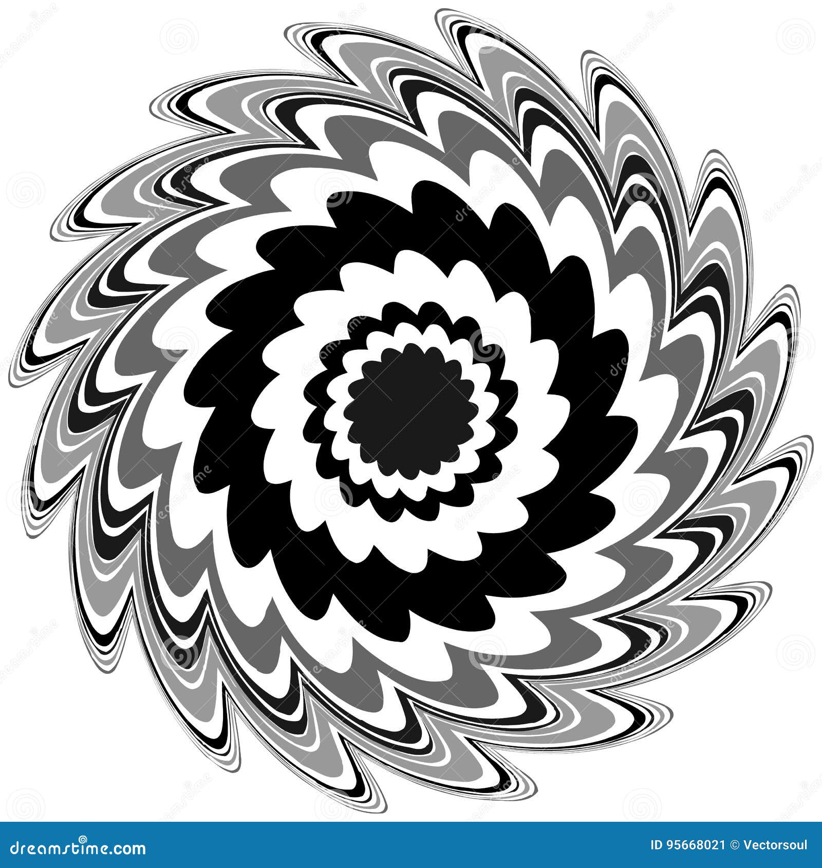 Generic Circular Motiff, Mandala. Abstract Grayscale Geometric E Stock ...