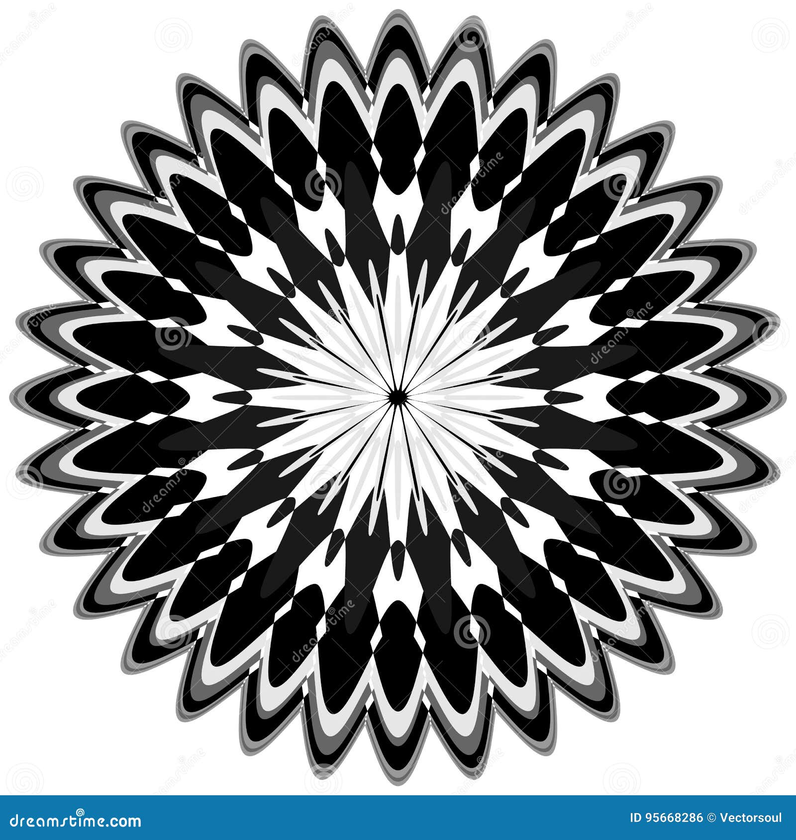 Generic Circular Motiff, Mandala. Abstract Grayscale Geometric E Stock ...