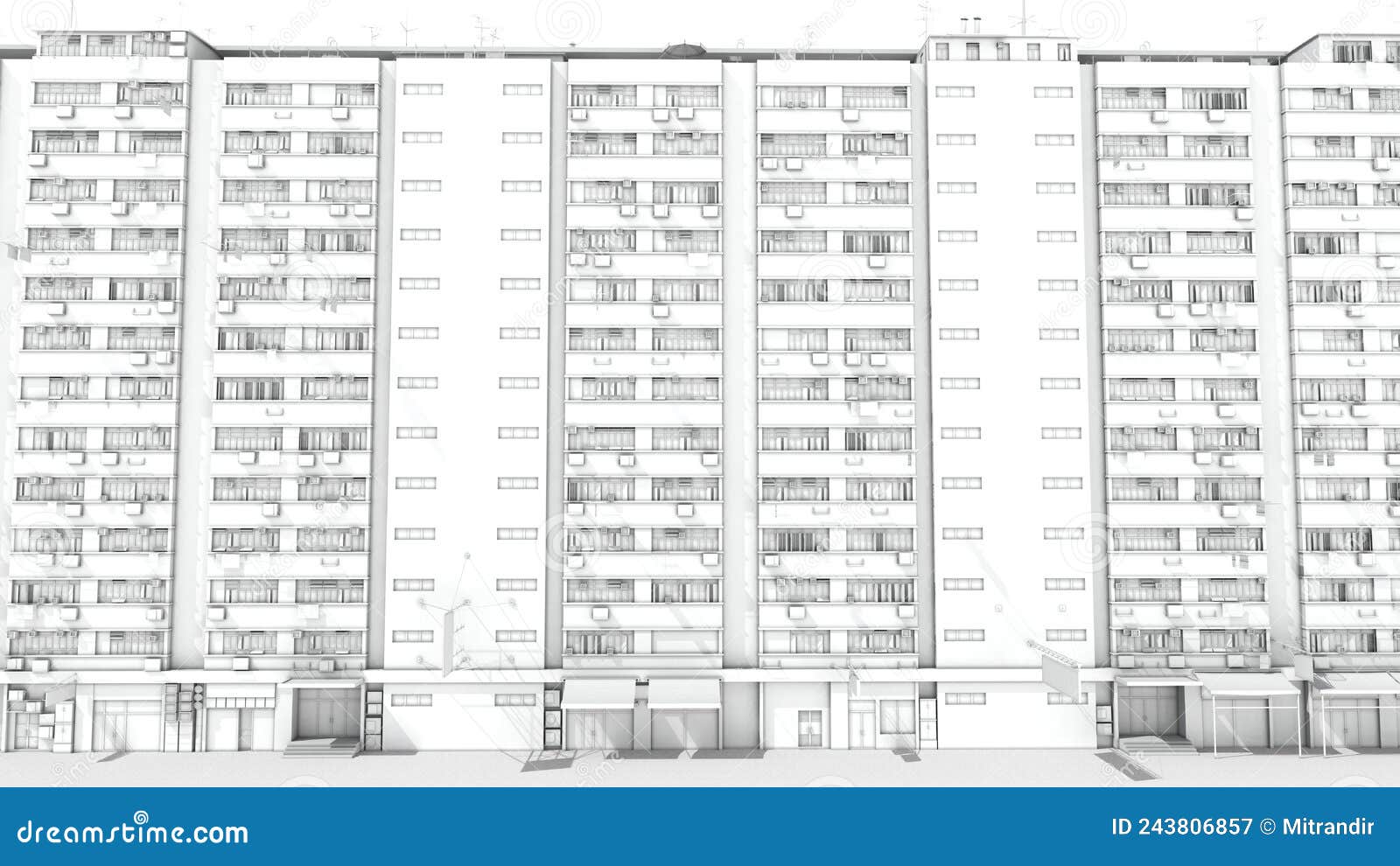 Generic City Building - Shading only Stock Illustration - Illustration ...