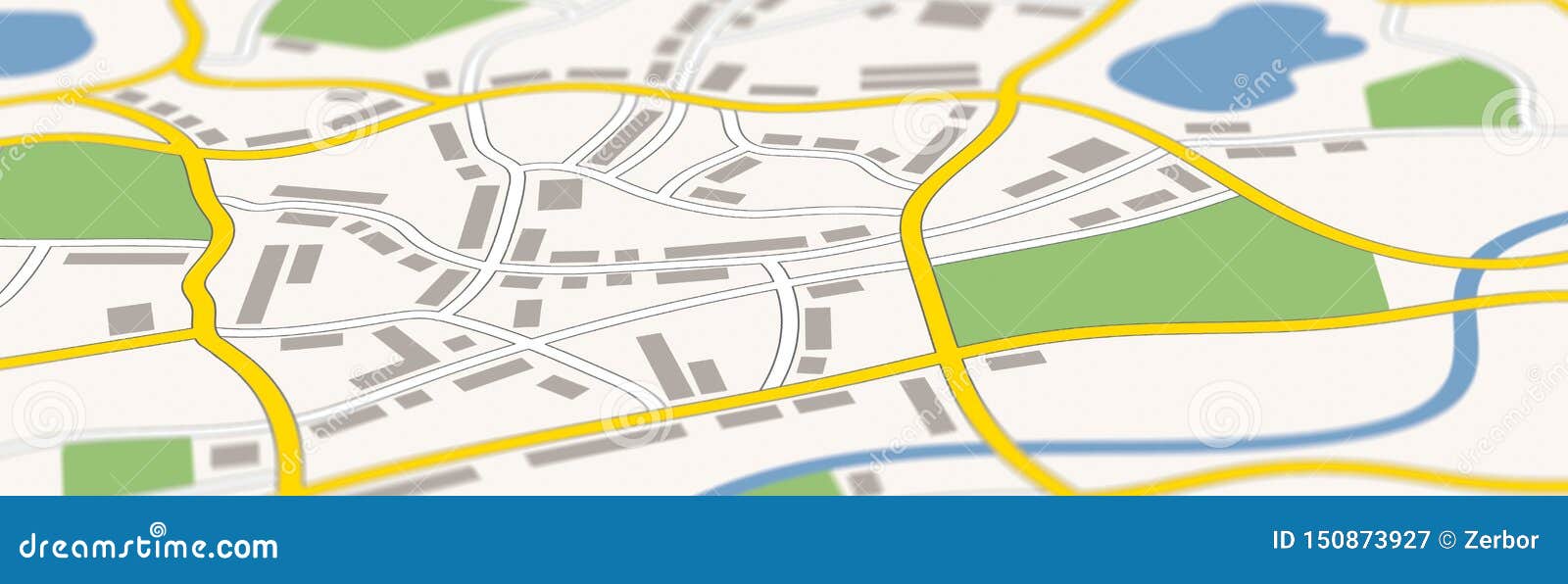 A generic city map banner stock illustration. Illustration of river ...