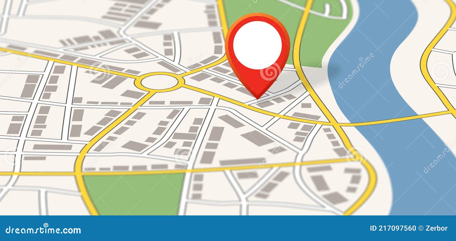 A Generic City Map with Icon Stock Illustration - Illustration of ...