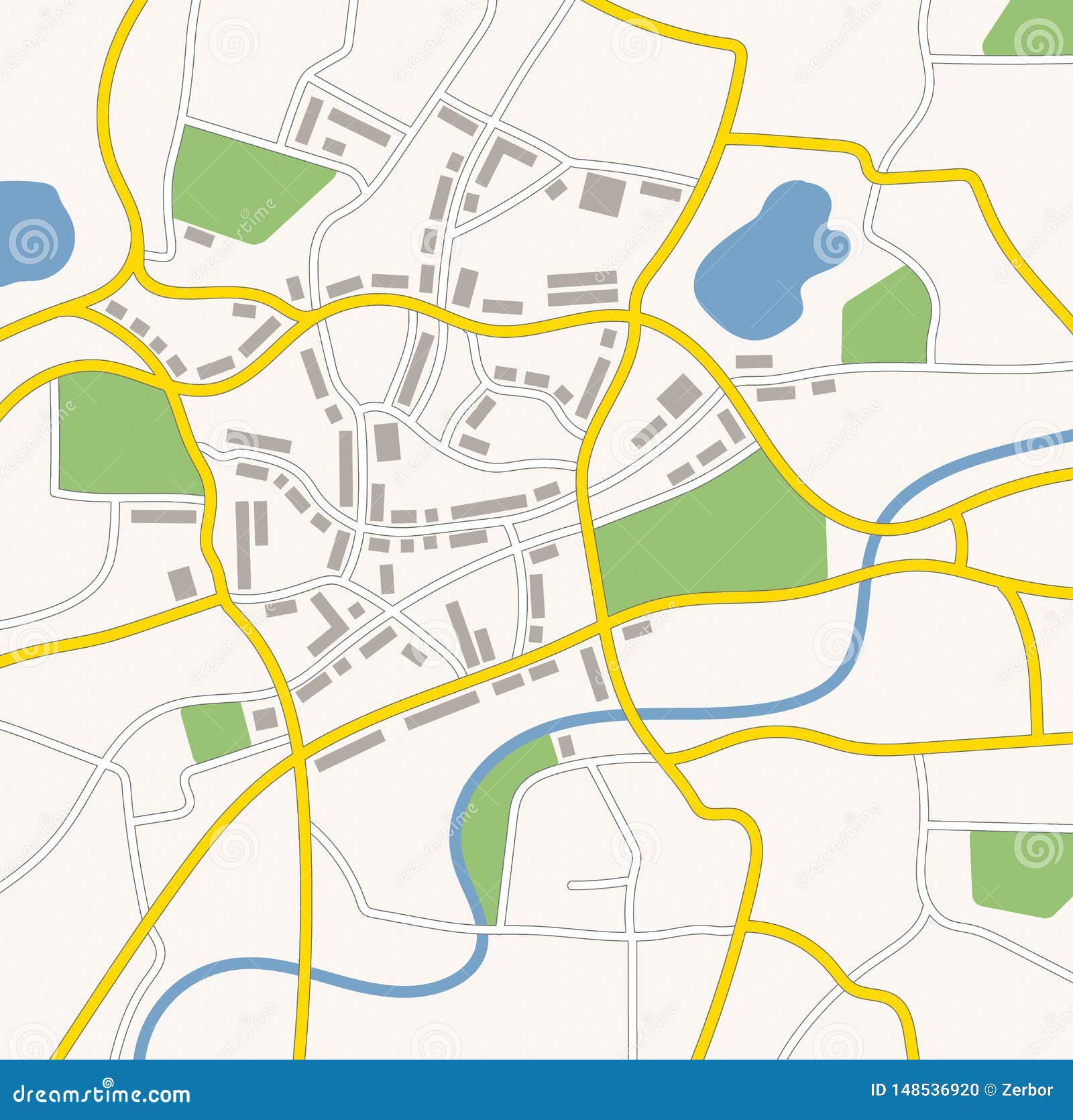 A Generic City Map Illustration Stock Illustration - Illustration of ...