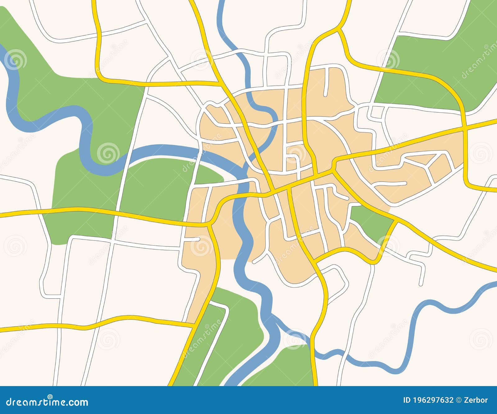 Generic City Map Illustration Stock Illustration - Illustration of ...