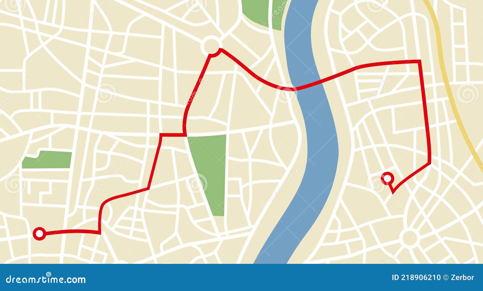 A Generic City Map - Navigation Stock Illustration - Illustration of ...