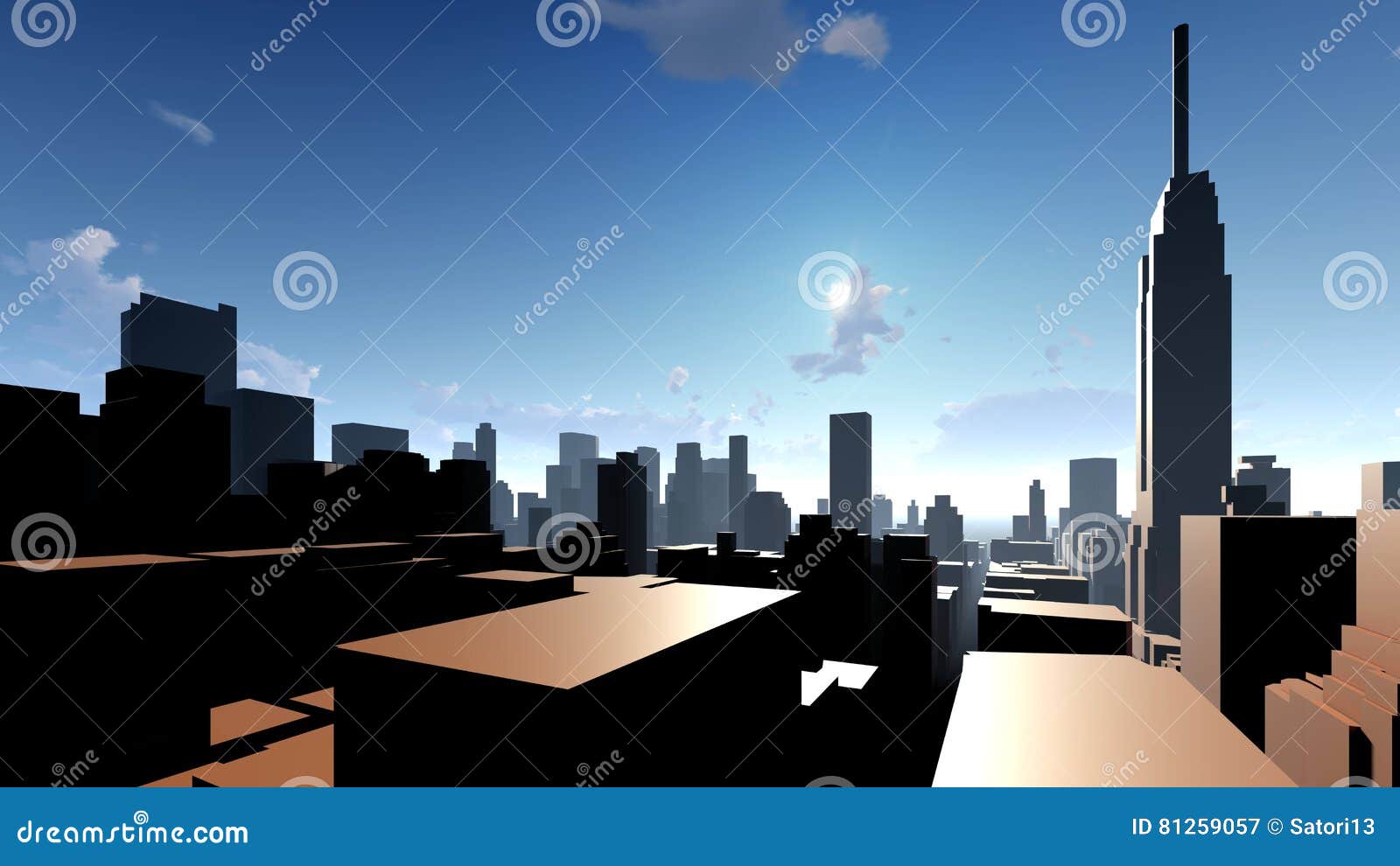 Generic Cityscape Architecture 3d Rendering Stock Illustration ...