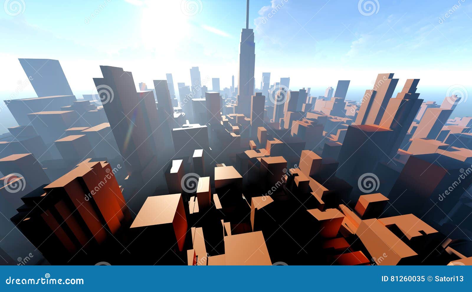 Generic Cityscape Architecture 3d Rendering Stock Illustration ...