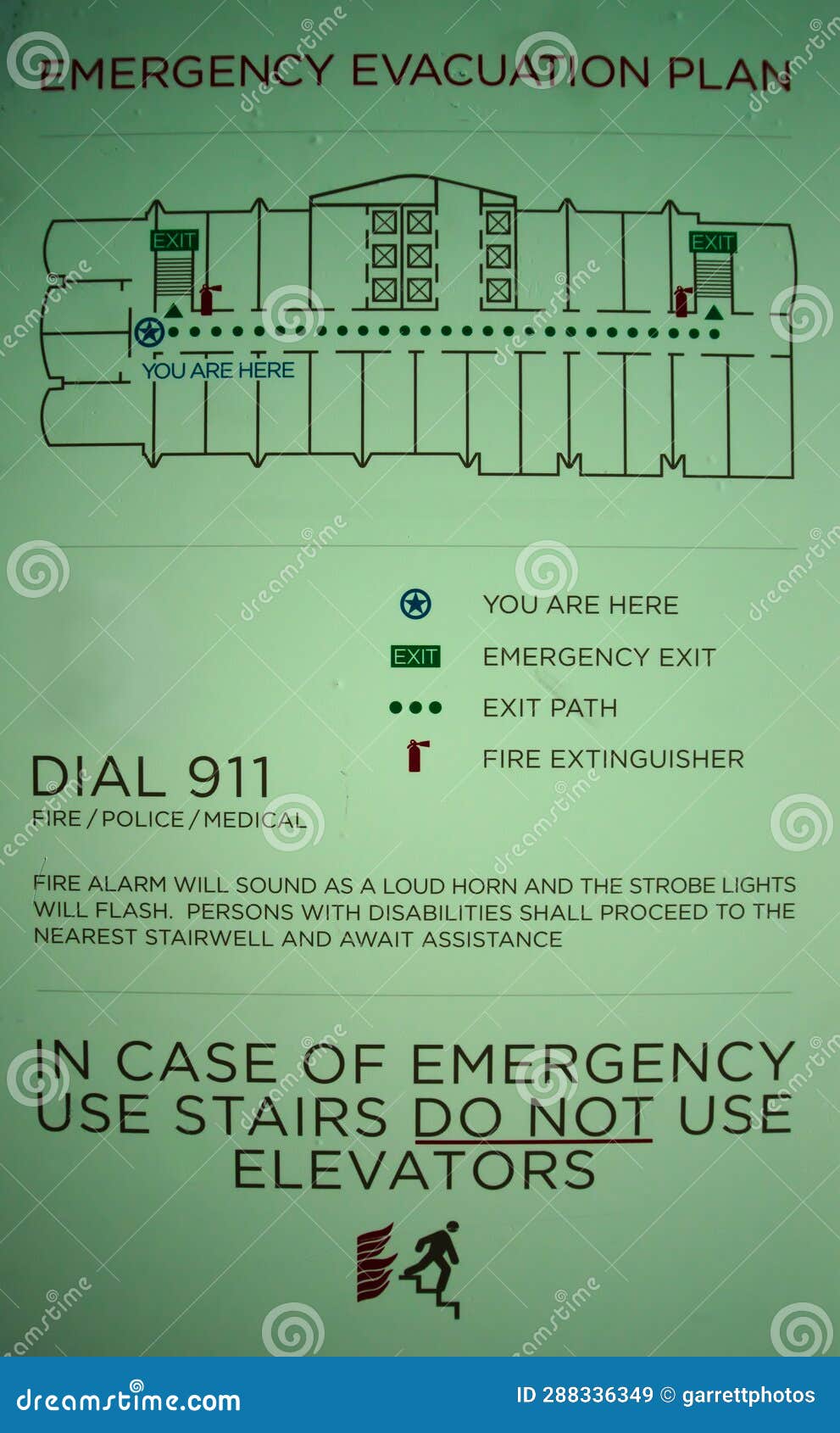 Generic Classic School Office Hotel Building Evacuation Plan Signage ...