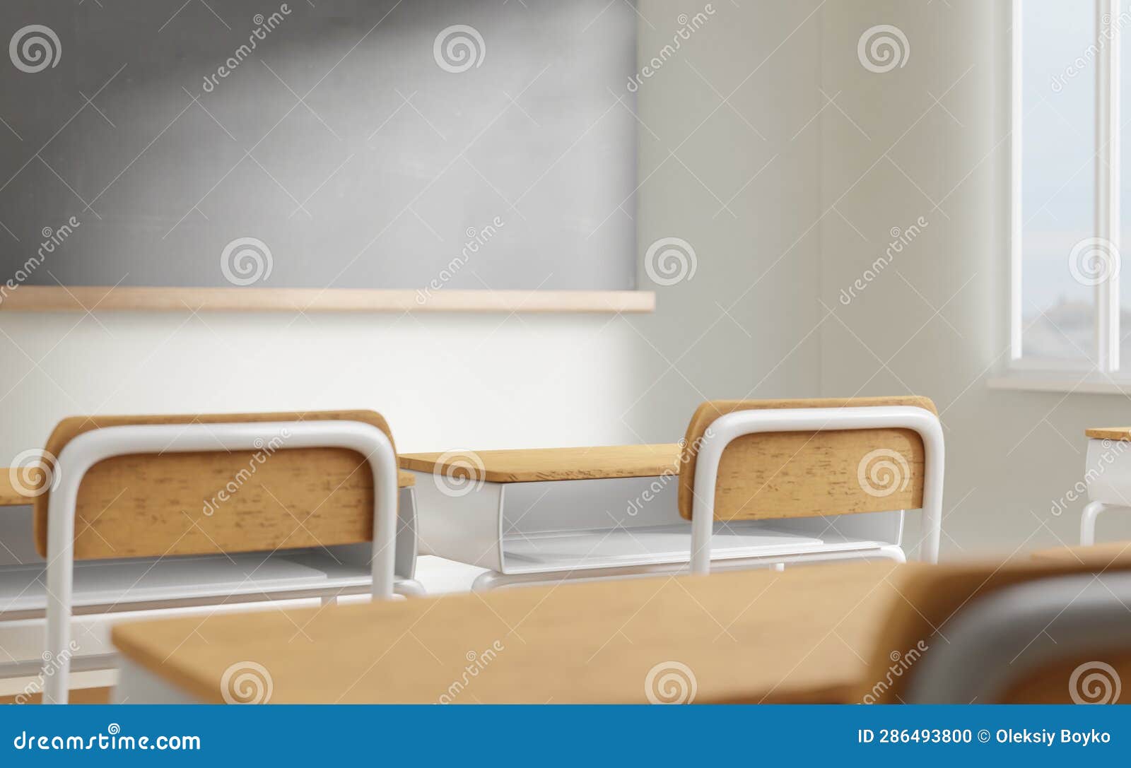 Generic Classroom of Elementary or Middle School, Offline Studying, 3d ...