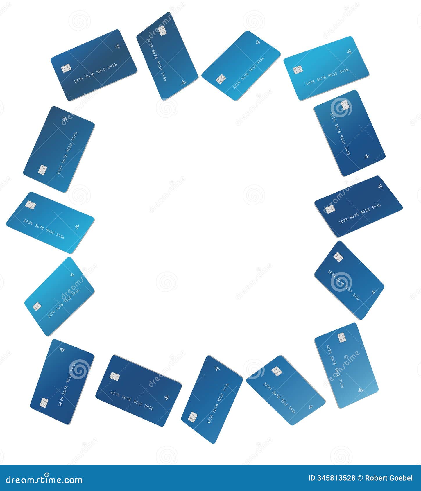 Generic Credit Cards Form a Frame Stock Illustration - Illustration of ...