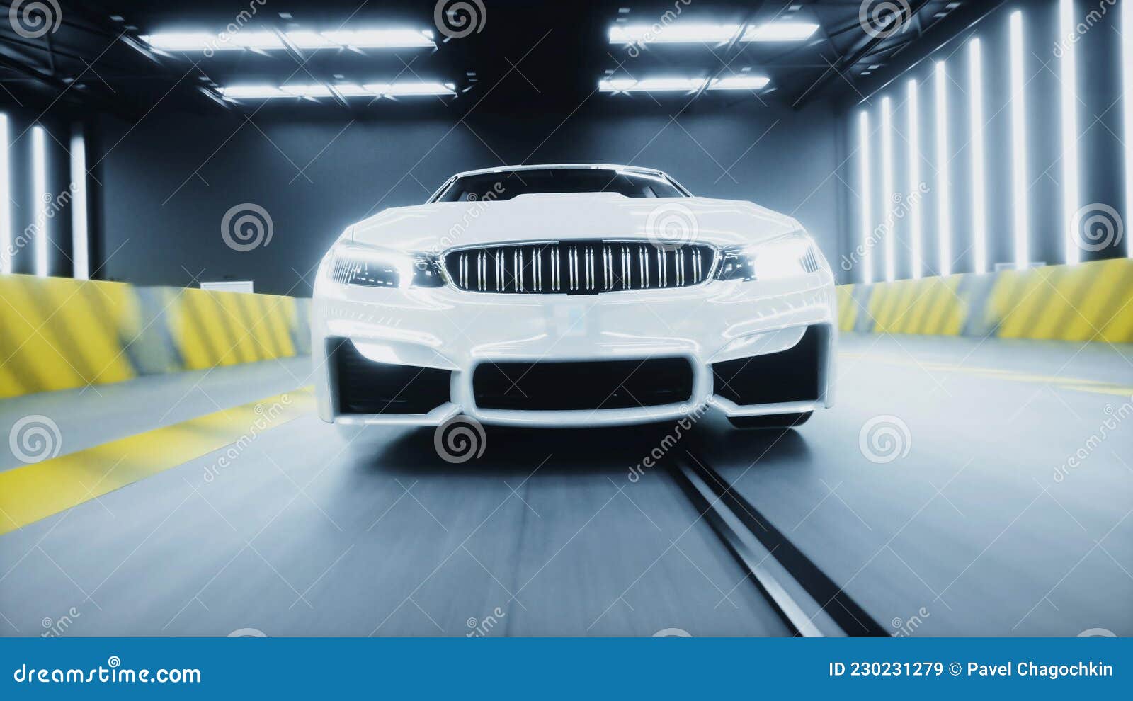 Generic 3d Car Crash Test. Car Destruction. 3d Rendering. Stock ...