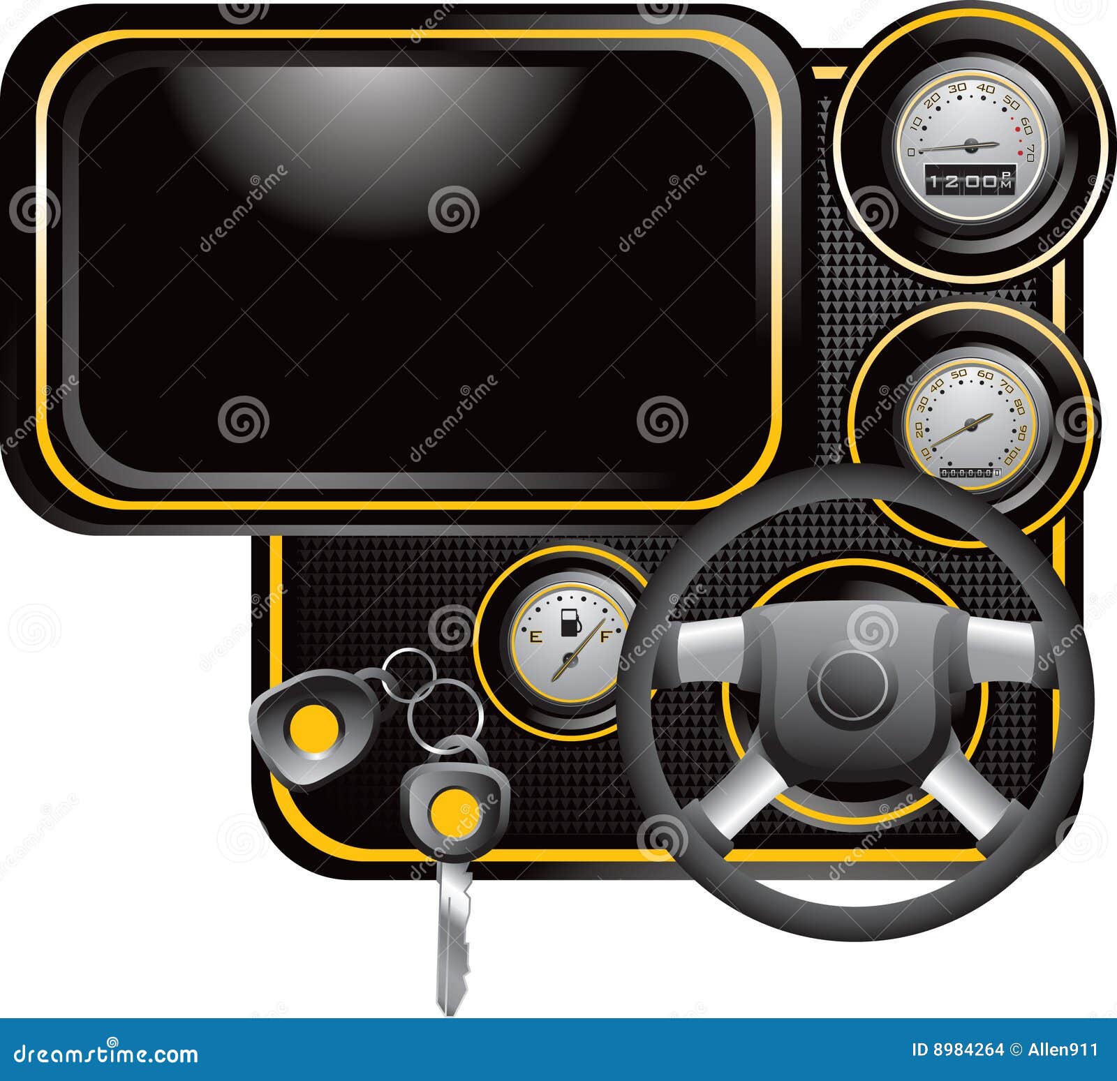 Generic dashboard stock vector. Illustration of fuel, automobile - 8984264