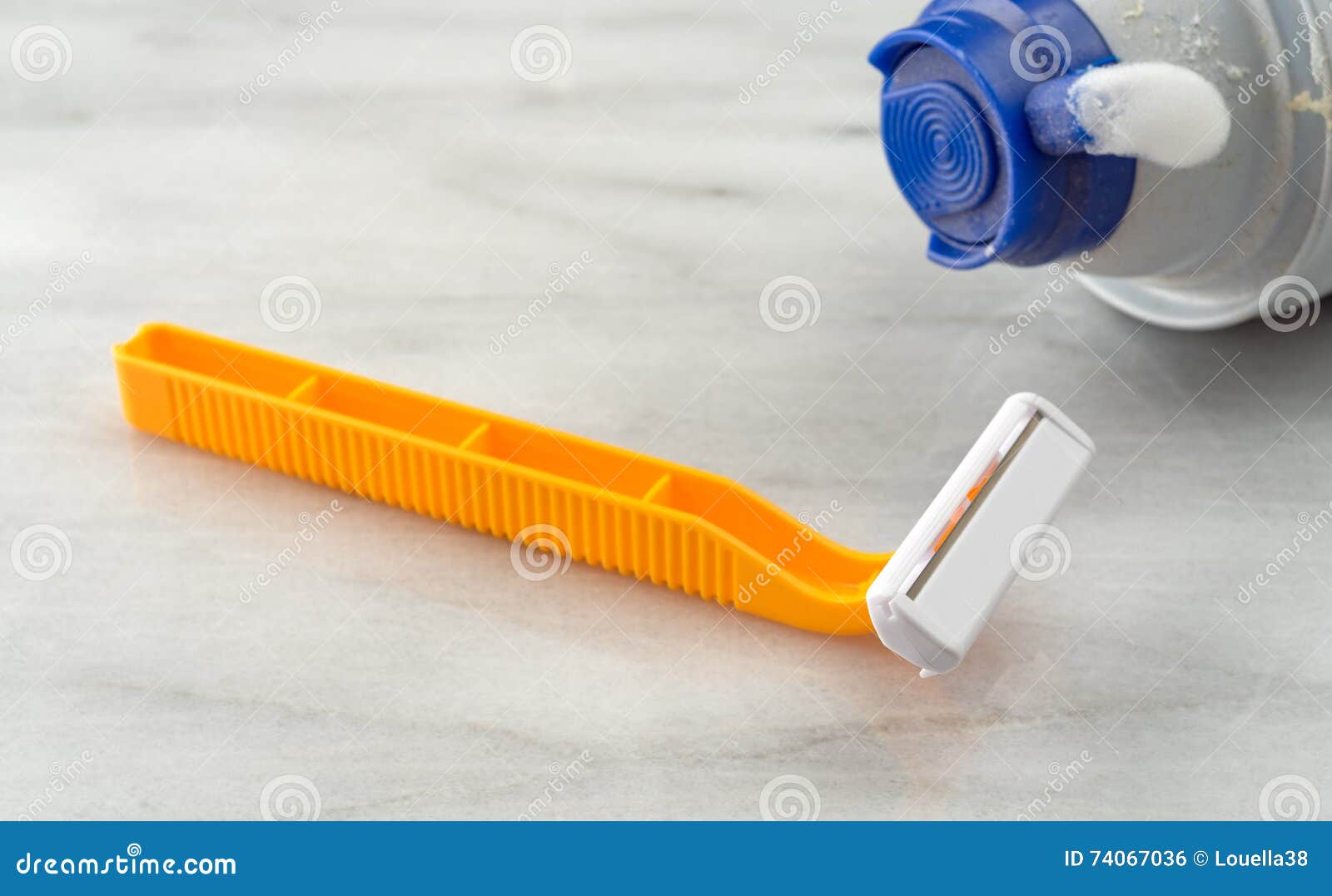 Generic Disposable Razor with Empty Can of Foam Stock Photo - Image of ...