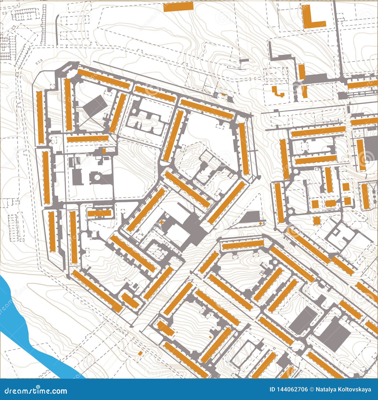 Generic Editable Vector City Map with No Names Stock Vector ...