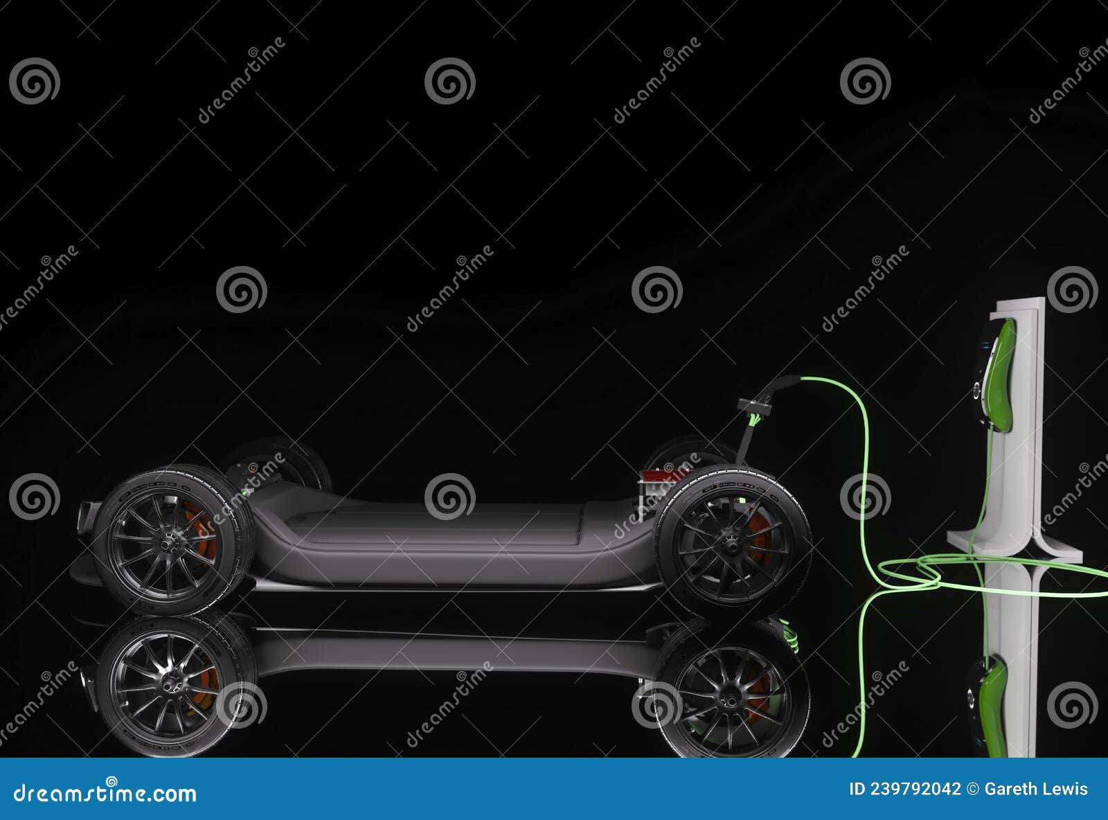 Electric Car Battery Frame 3d Render Stock Illustration - Illustration ...