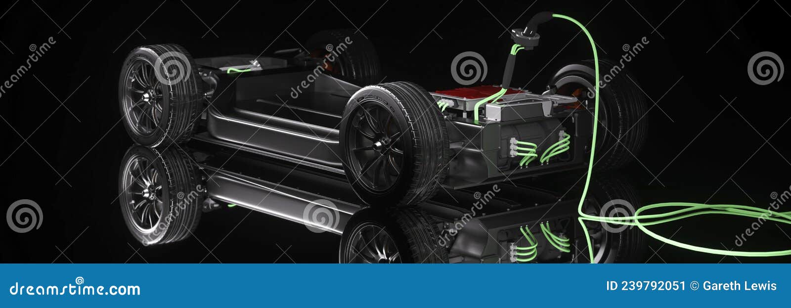 Electric Car Battery Frame 3d Render Stock Illustration - Illustration ...