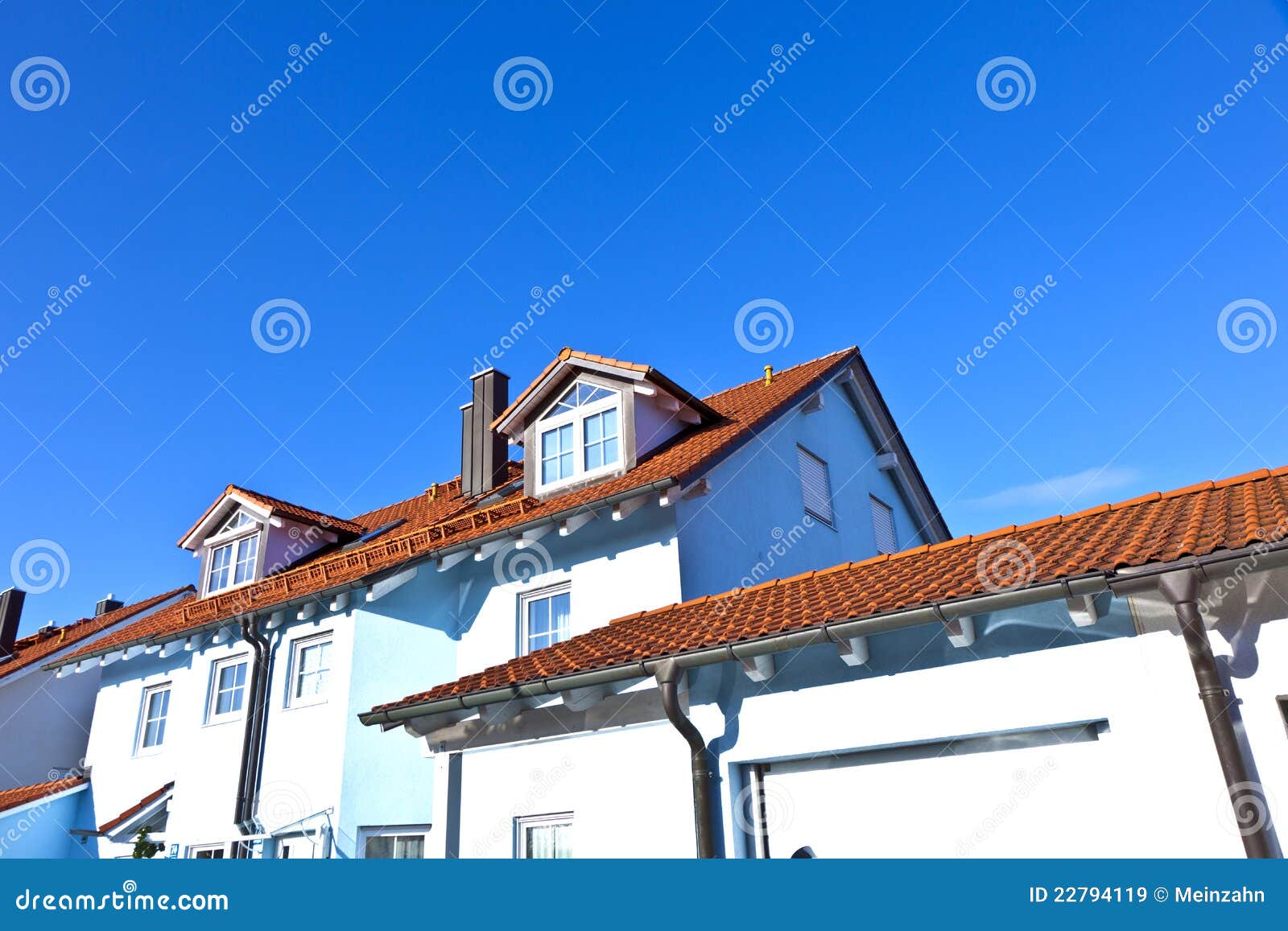 Generic Family Home in Suburban Area Stock Image - Image of background ...