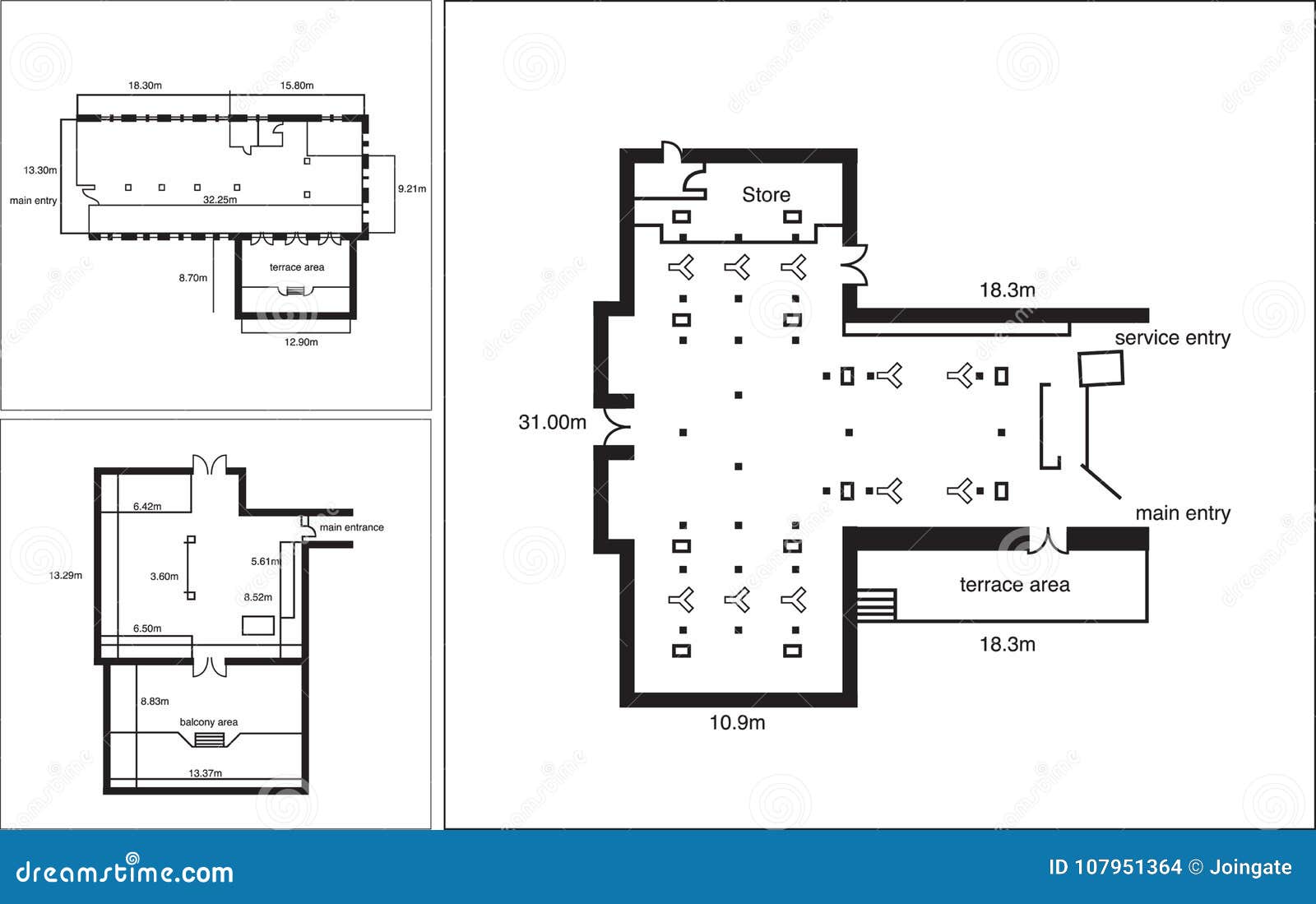 Generic Floor Plan for a Commercial Office Space Stock Vector ...