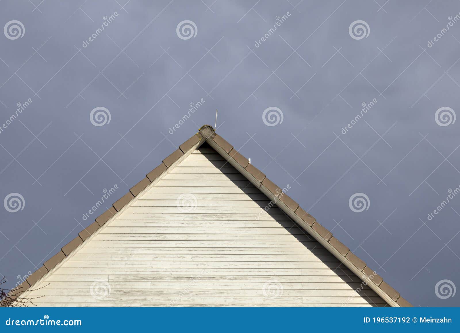 Generic Gable of a Family House with Clouds Stock Photo - Image of ...