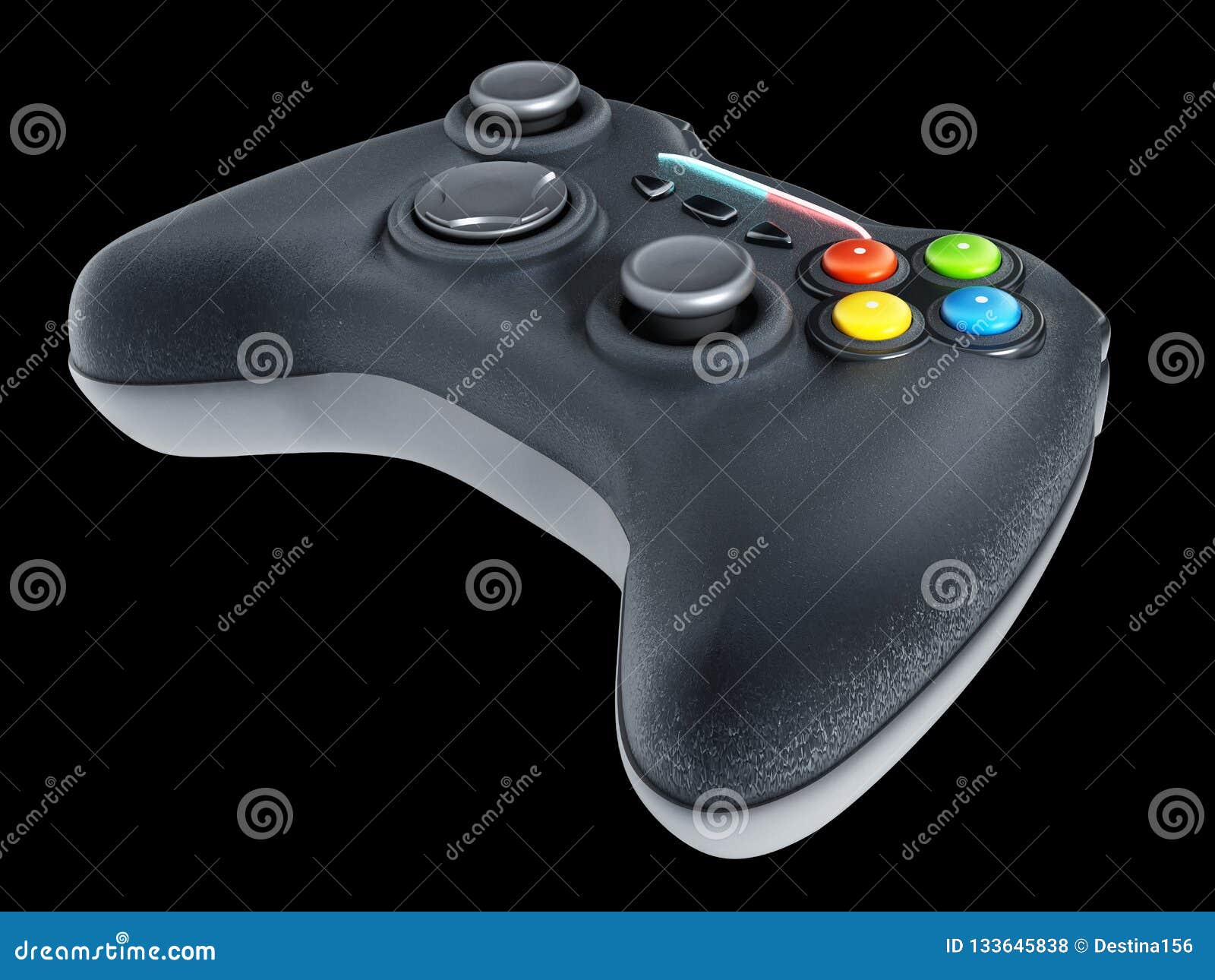 Generic Game Controllers Isolated On White Background. 3D Illustration ...
