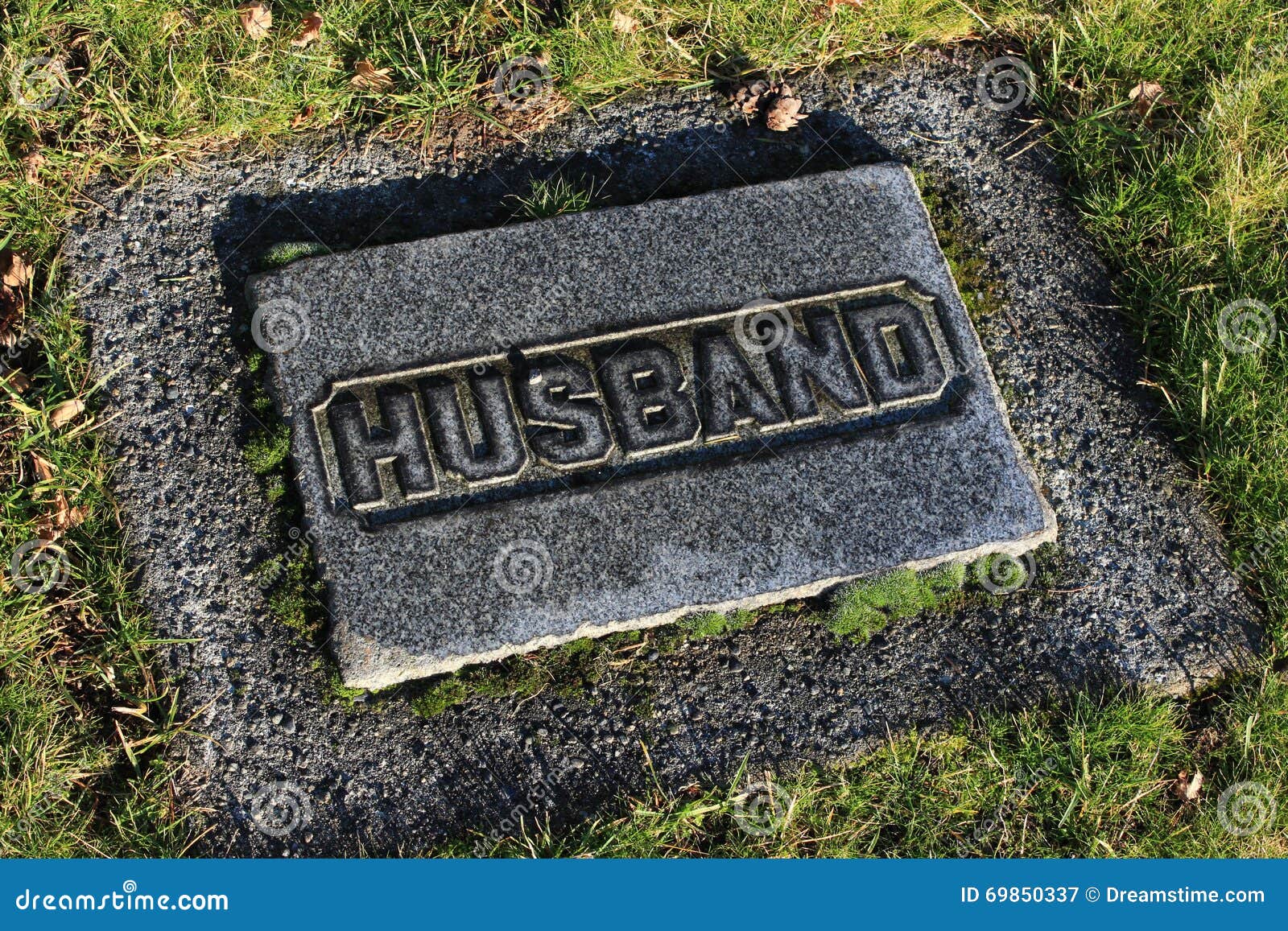 Generic Grave Marker Labeled Husband Stock Image - Image of generic ...