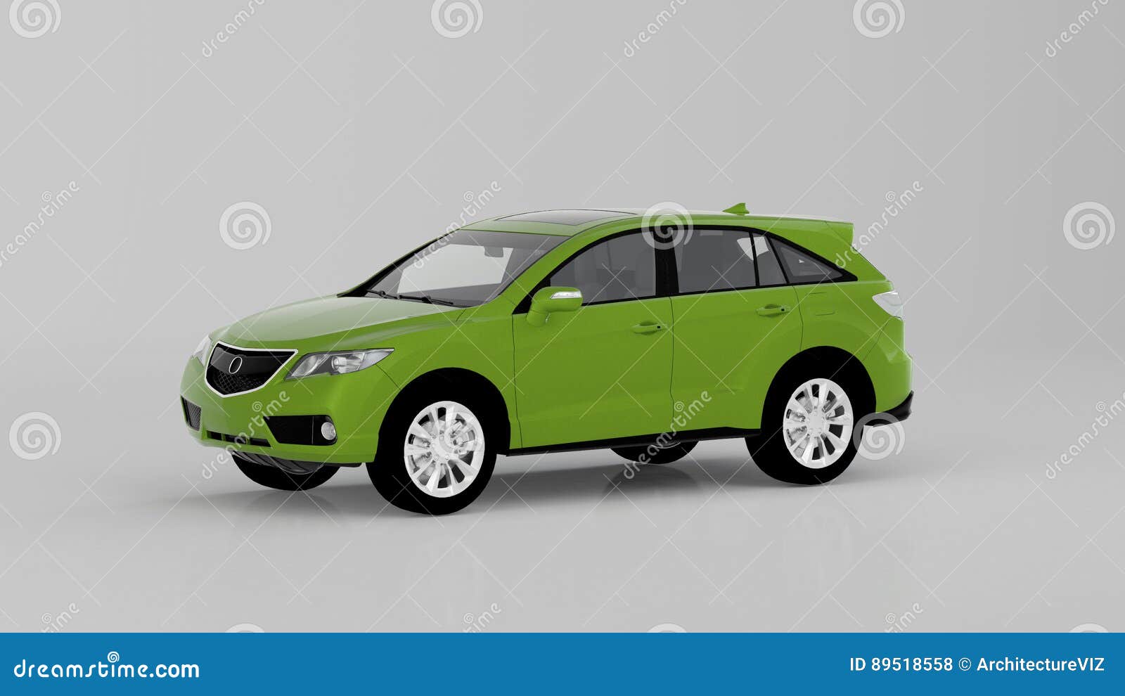 Generic Green SUV Car Isolated on White Background, Front View Stock ...